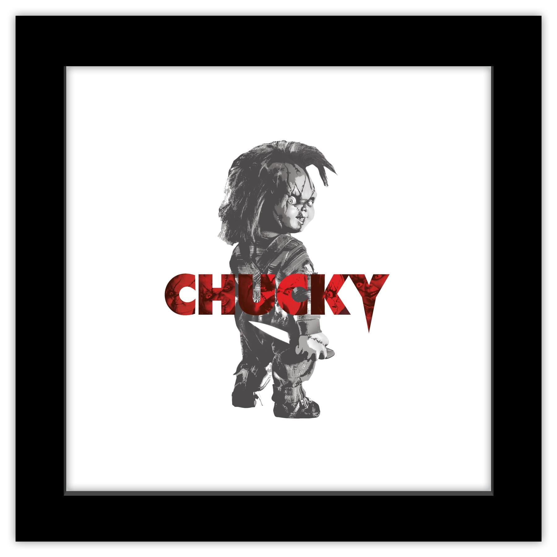 Gallery Pops Child's Play - Chucky Text Badge Wall Art, Black Framed ...