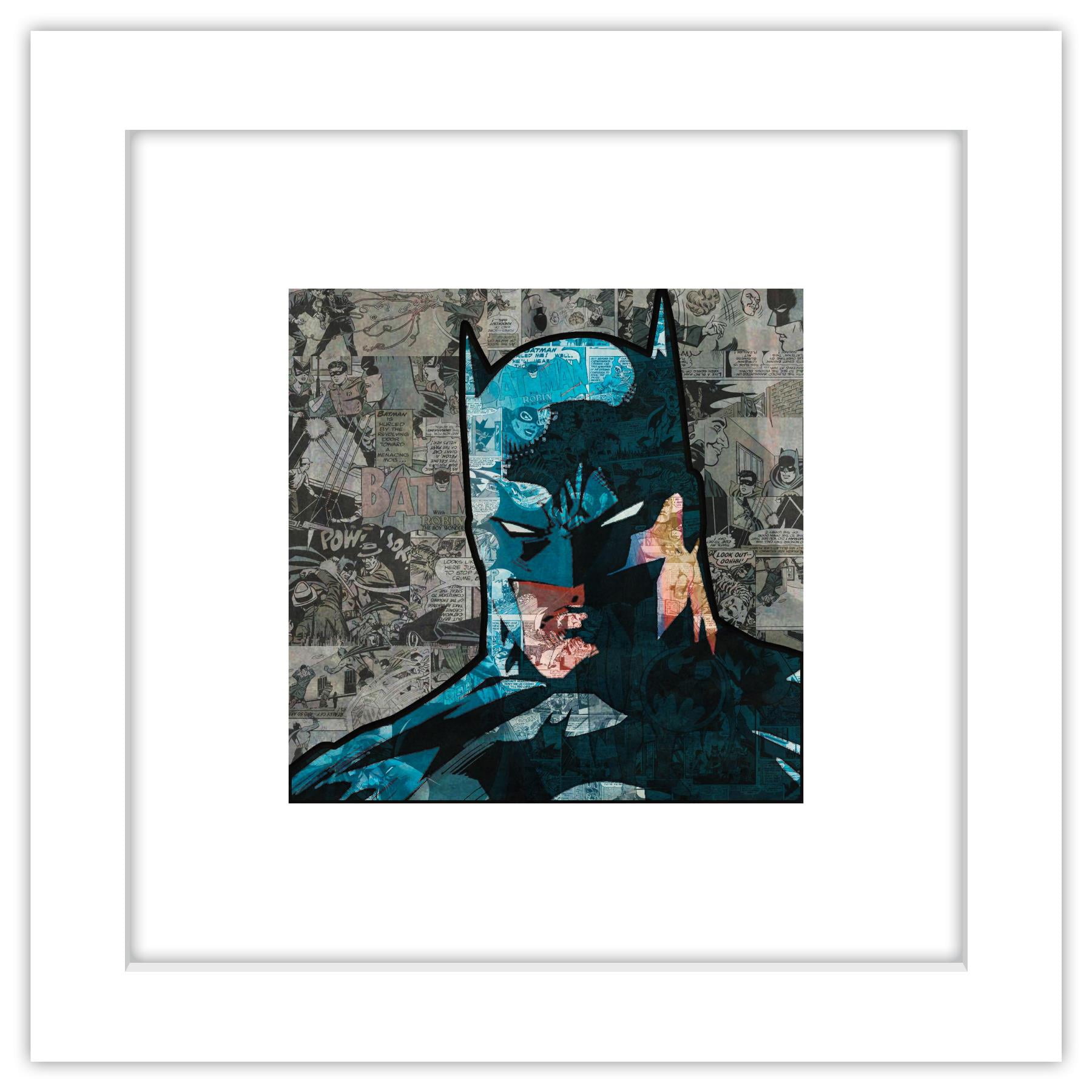 Gallery Pops DC Comics - Batman Headshot Collage Wall Art, White Framed ...