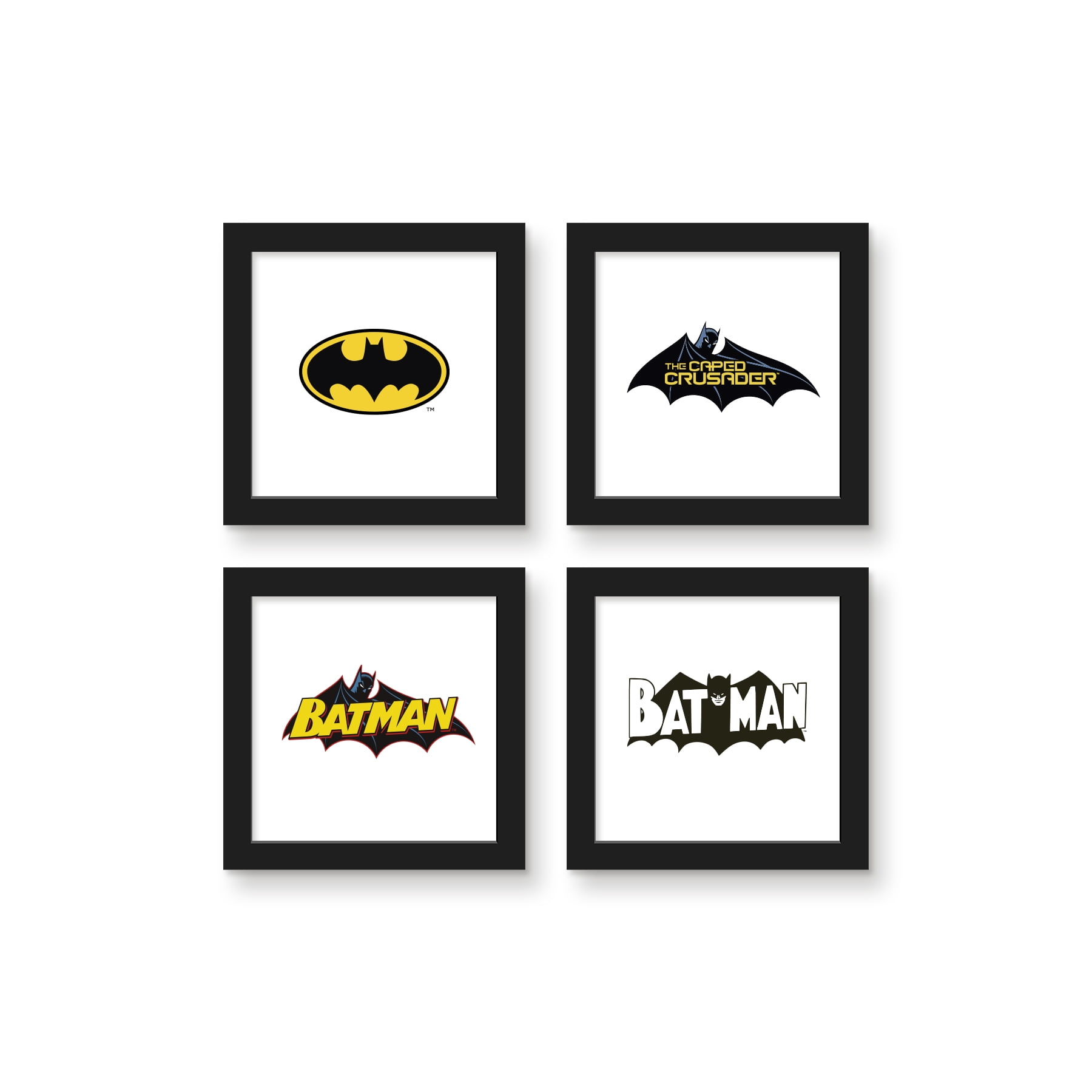 Gallery Pops DC Comics Batman - Logos Wall Art Bundle (4-Pack), Black ...