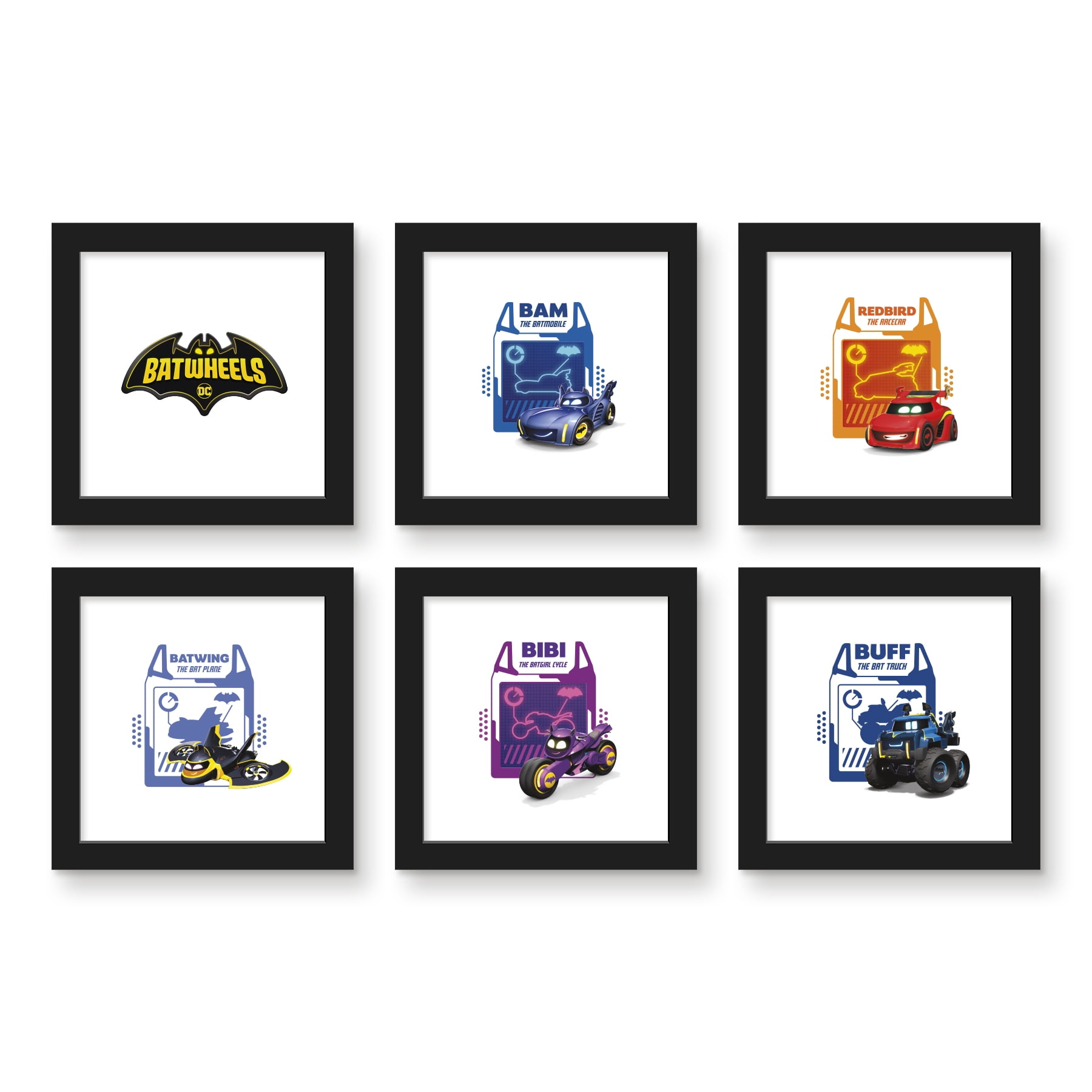 Gallery Pops DC Comics Batwheels - Character Wall Art Bundle (6-Pack ...