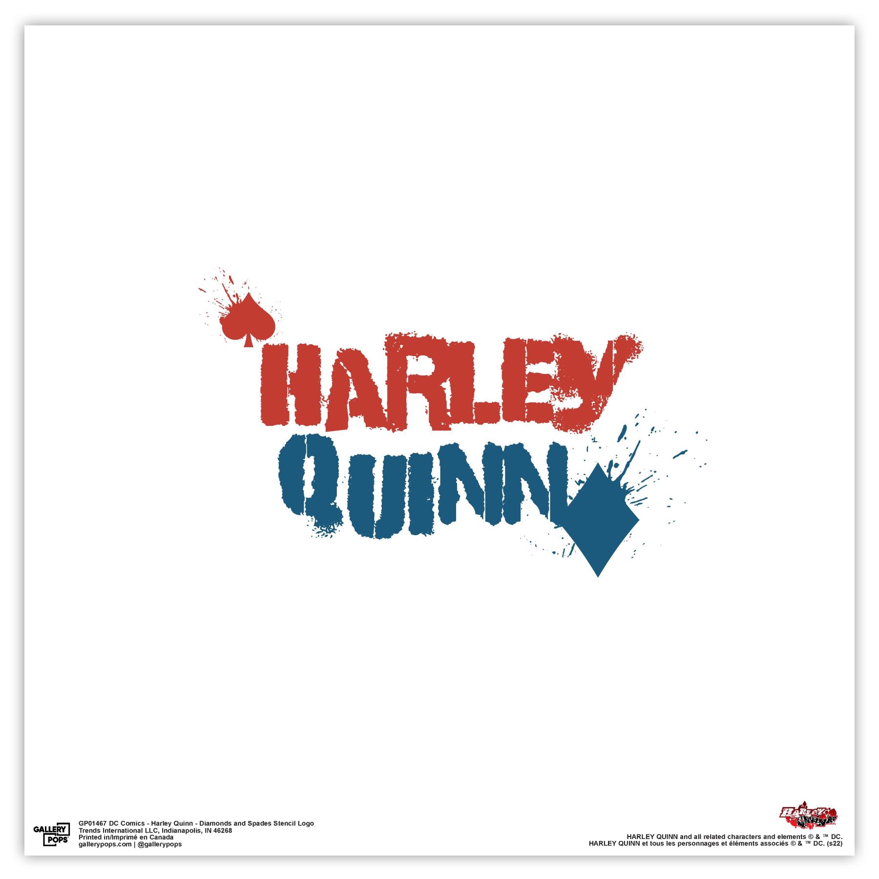 Gallery Pops DC Comics Harley Quinn - Diamonds and Spades Stencil Logo ...