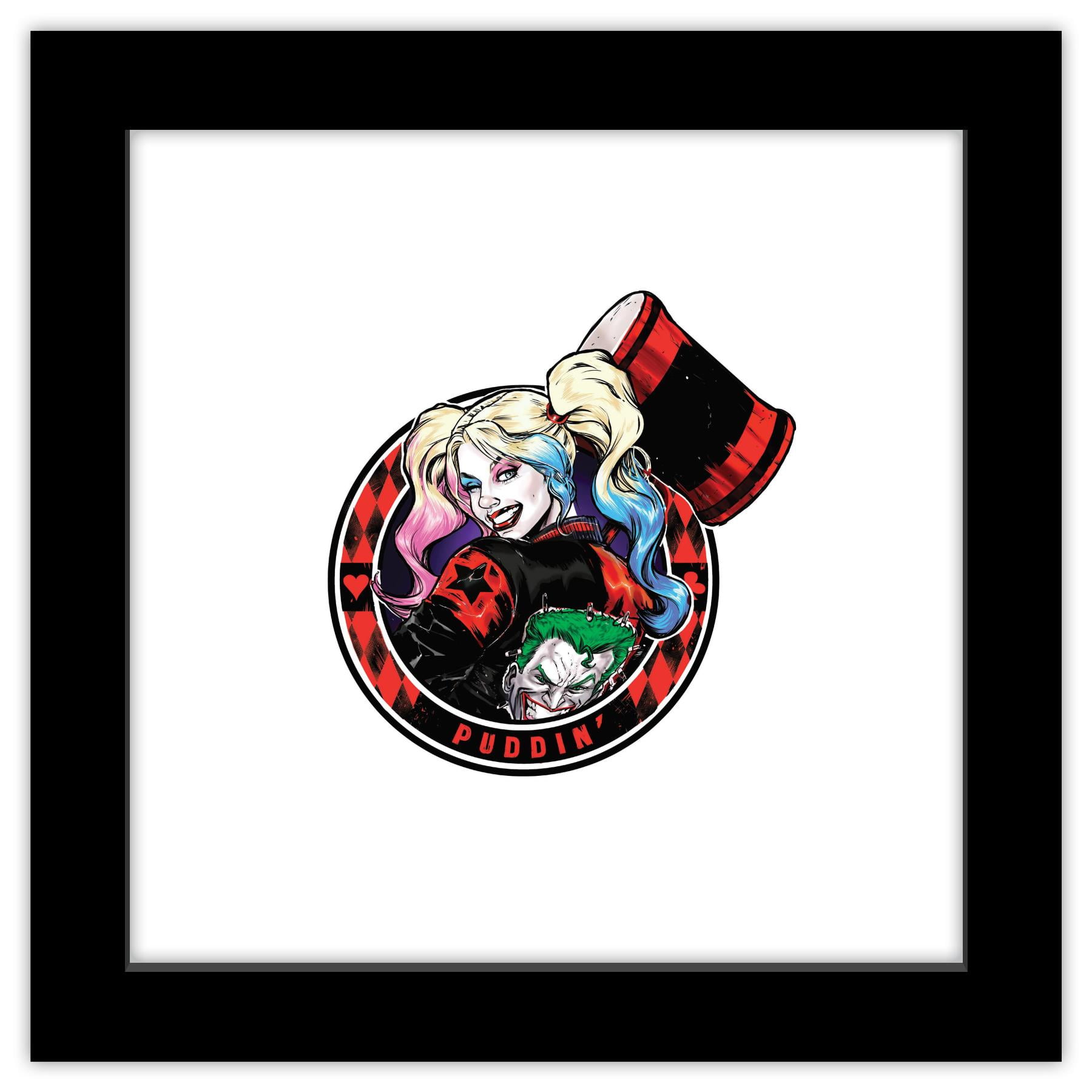Gallery Pops DC Comics Harley Quinn - Puddin' Badge Wall Art, Black ...