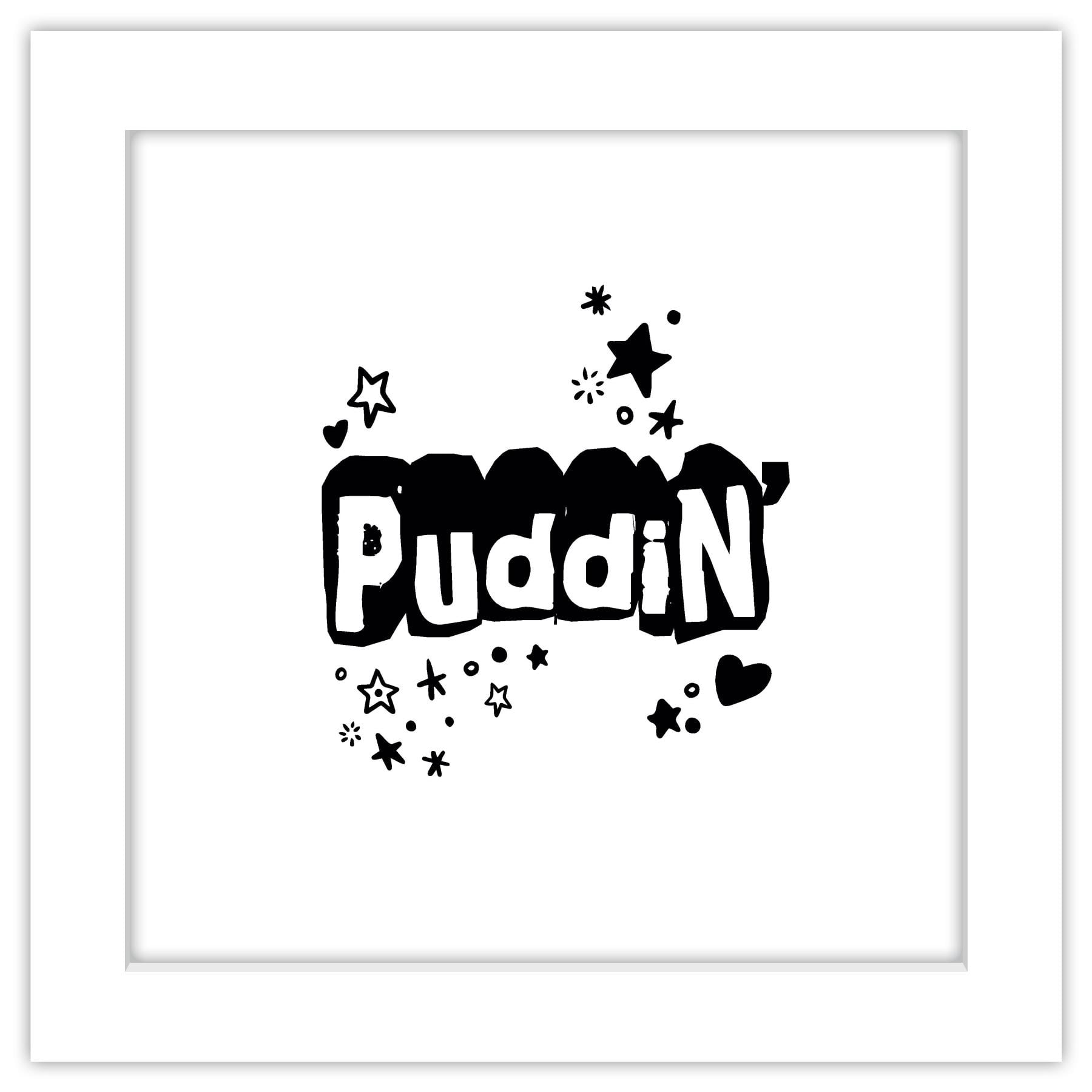 Gallery Pops DC Comics Harley Quinn - Puddin' Text Wall Art, White Framed Version, 12" x 12 ...