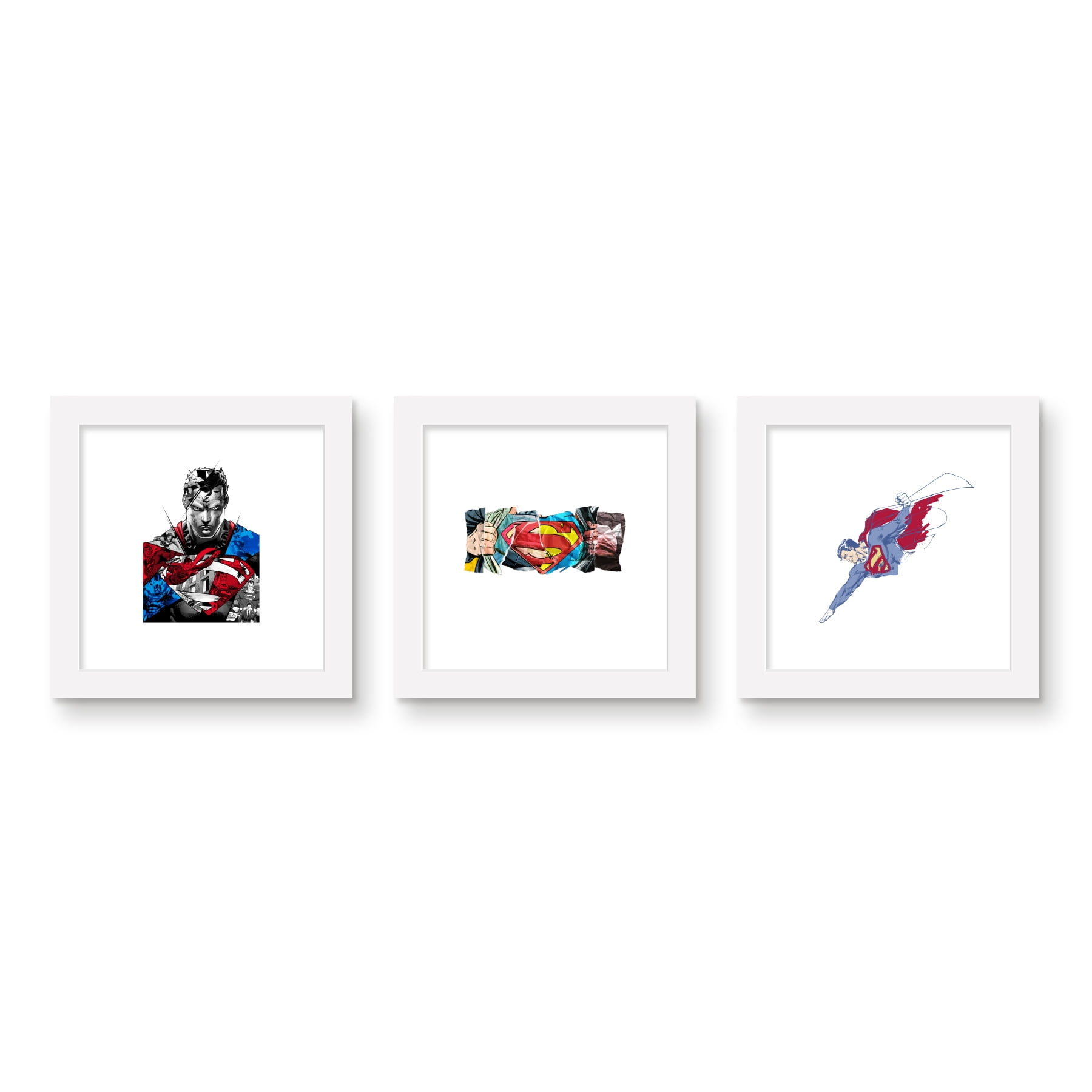 Gallery Pops DC Comics Superman - Art Wall Art Bundle (3-Pack), White ...