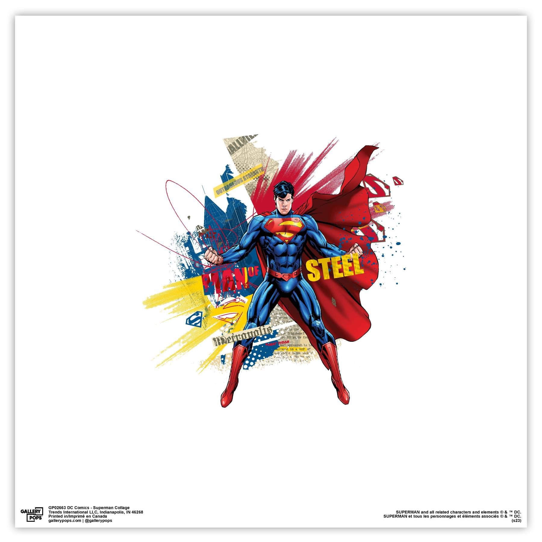 Gallery Pops DC Comics - Superman Collage Wall Art, Unframed Version ...