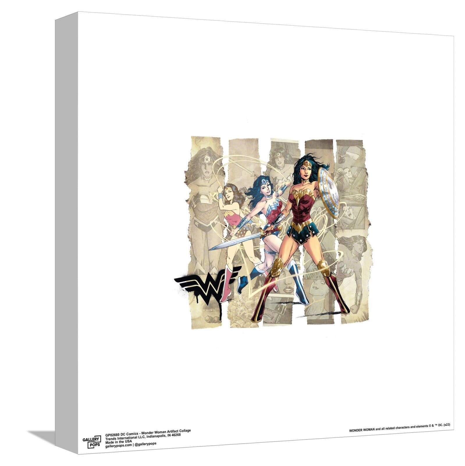 Gallery Pops DC Comics - Wonder Woman Artifact Collage Canvas Wall Art ...