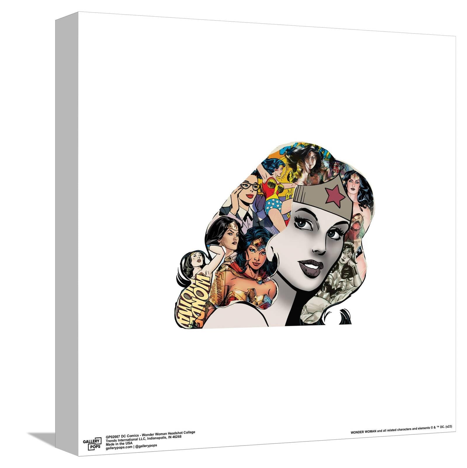 Gallery Pops DC Comics - Wonder Woman Headshot Collage Canvas Wall Art ...