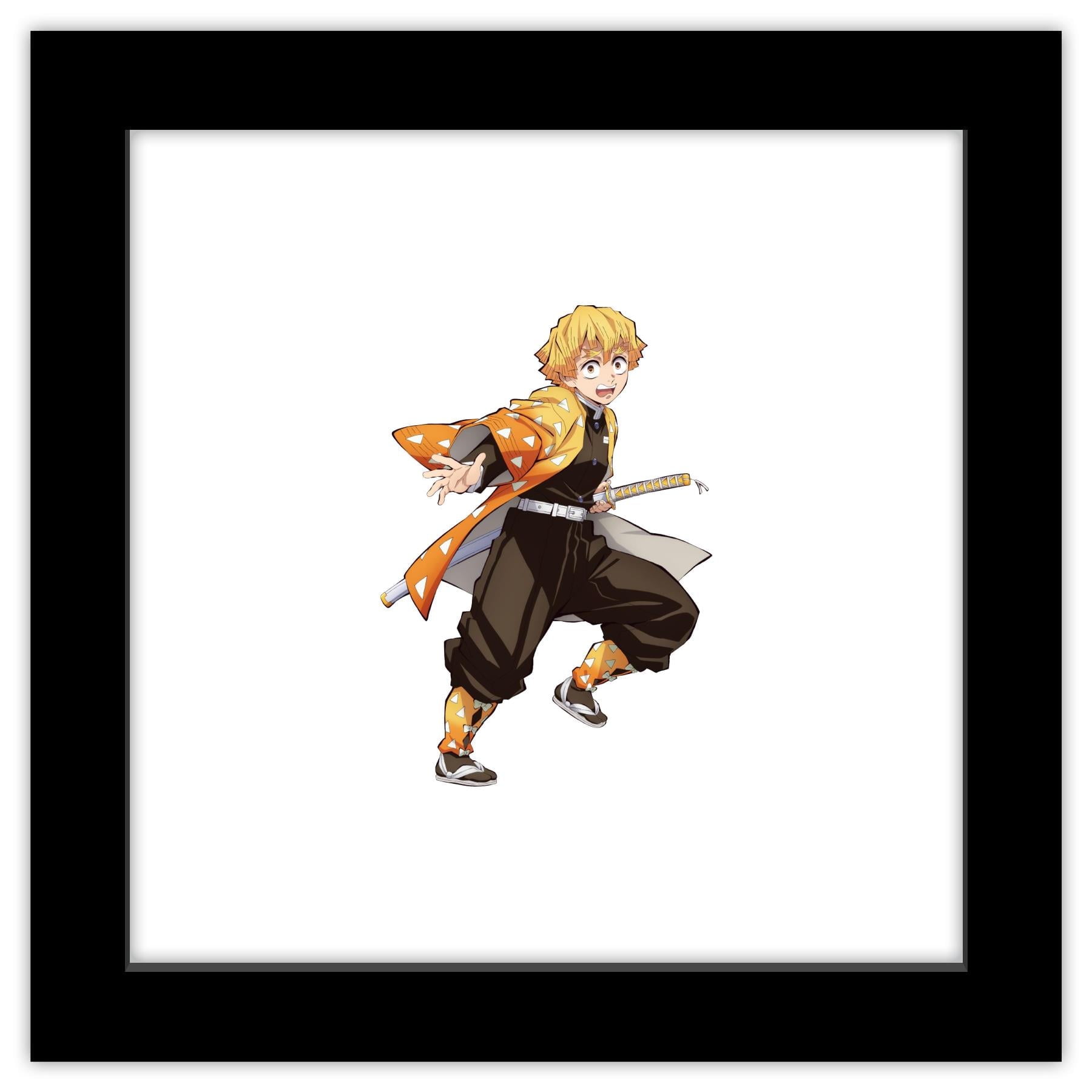 Gallery Pops Demon Slayer - Zenitsu Agatsuma Wall Art, Black Framed ...
