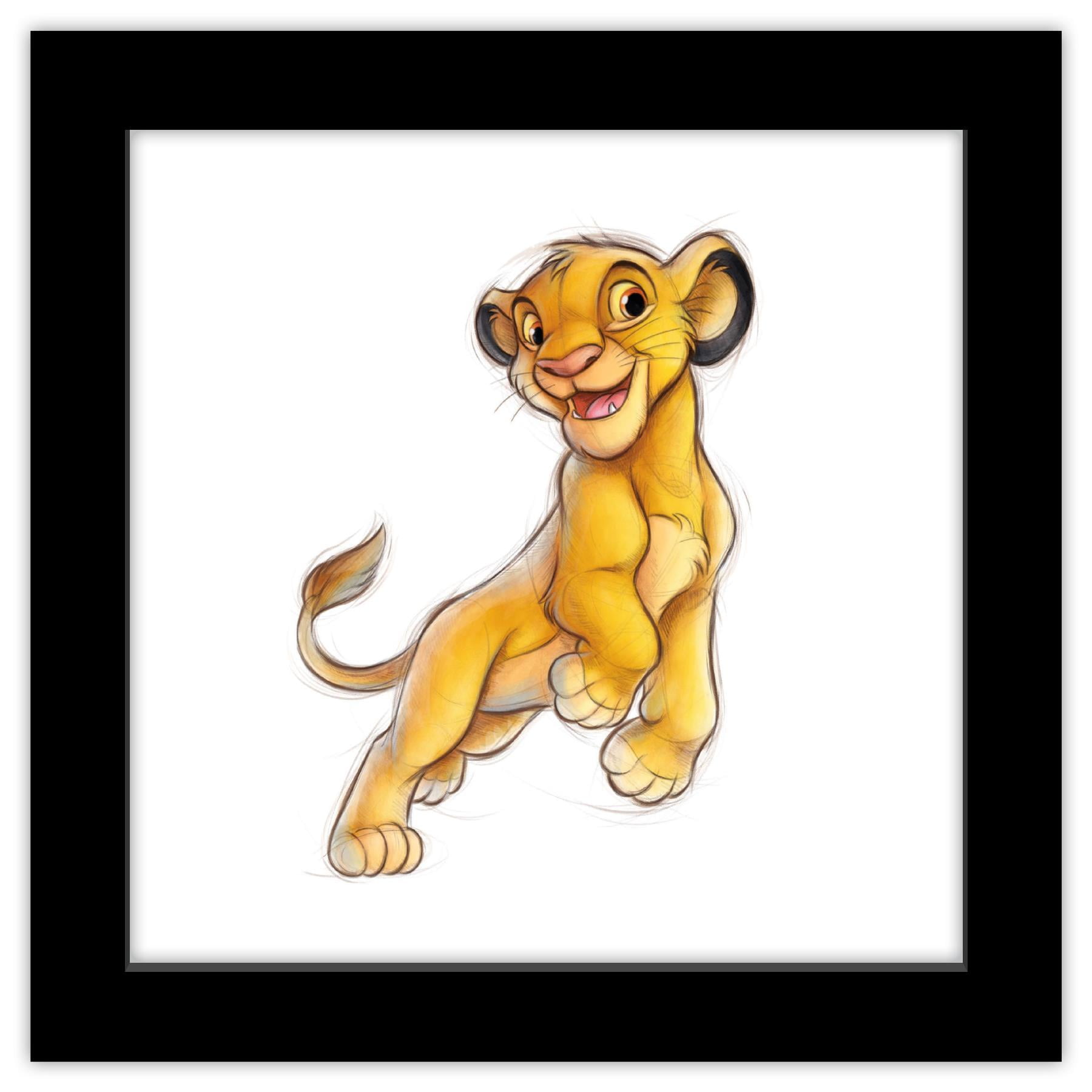 Gallery Pops Disney 100th Anniversary - Sketch Simba Wall Art, Black ...