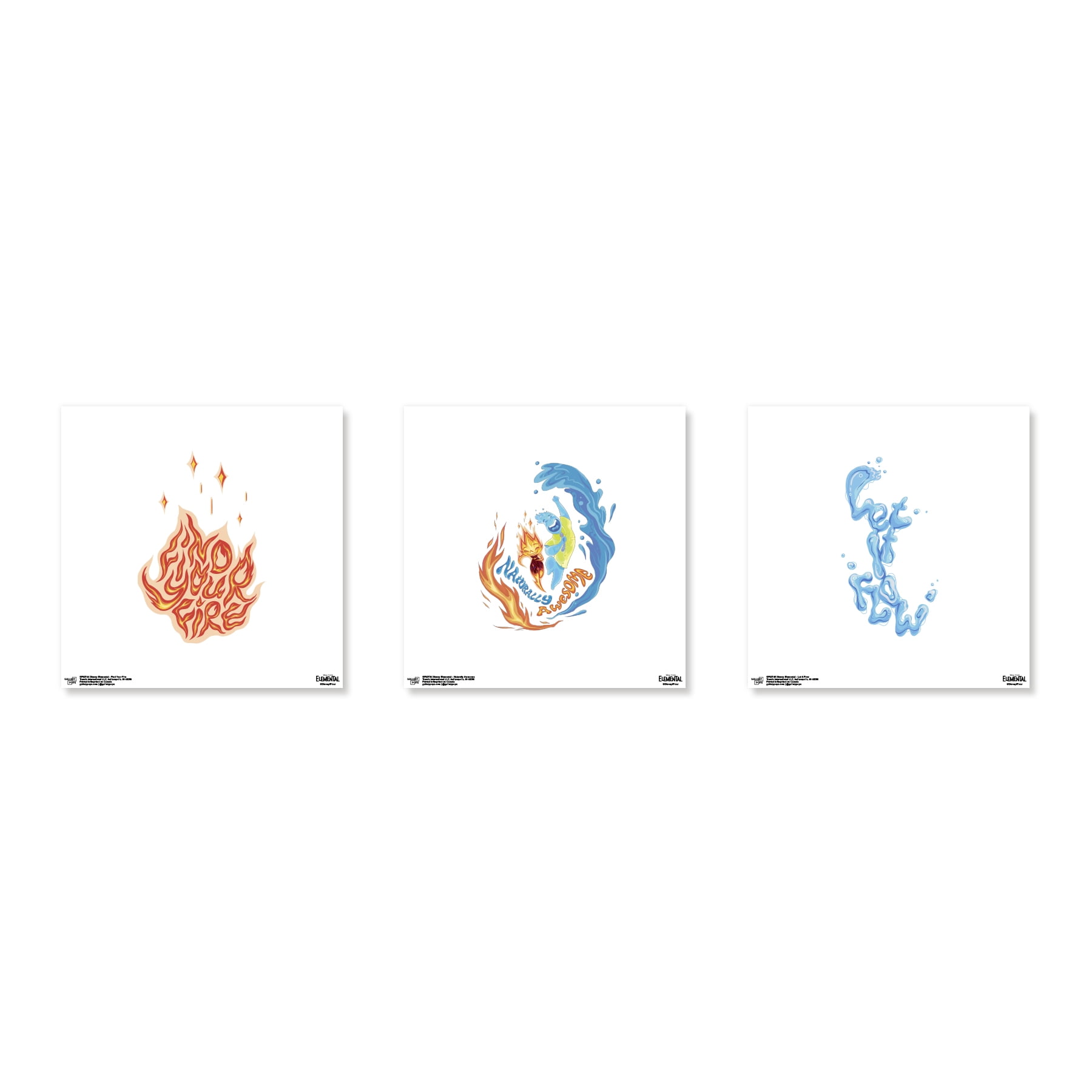 Gallery Pops Disney Elemental - Natural Element Wall Art Bundle (3-Pack ...
