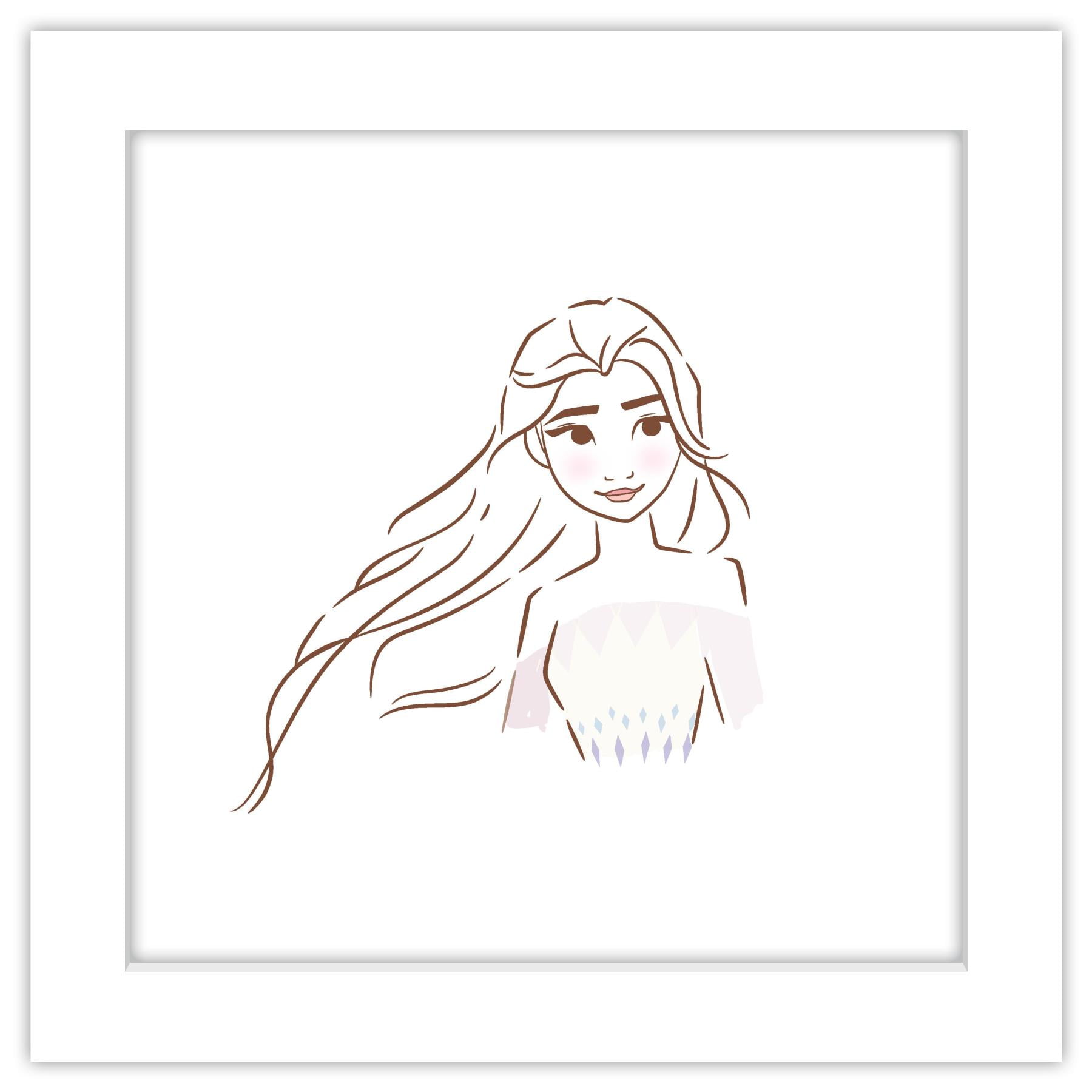 Gallery Pops Disney Frozen 2 - Elsa Abstract Wall Art, White Framed ...