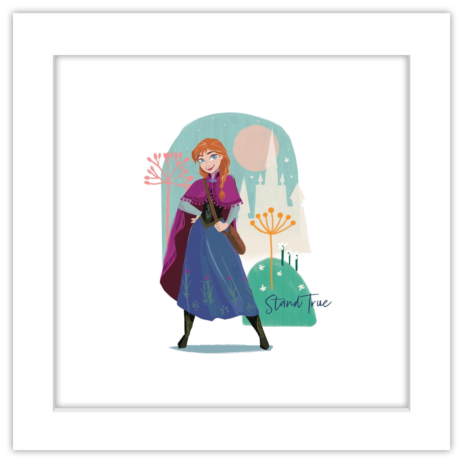Gallery Pops Disney Frozen - Stand True Anna Wall Art, White Framed ...