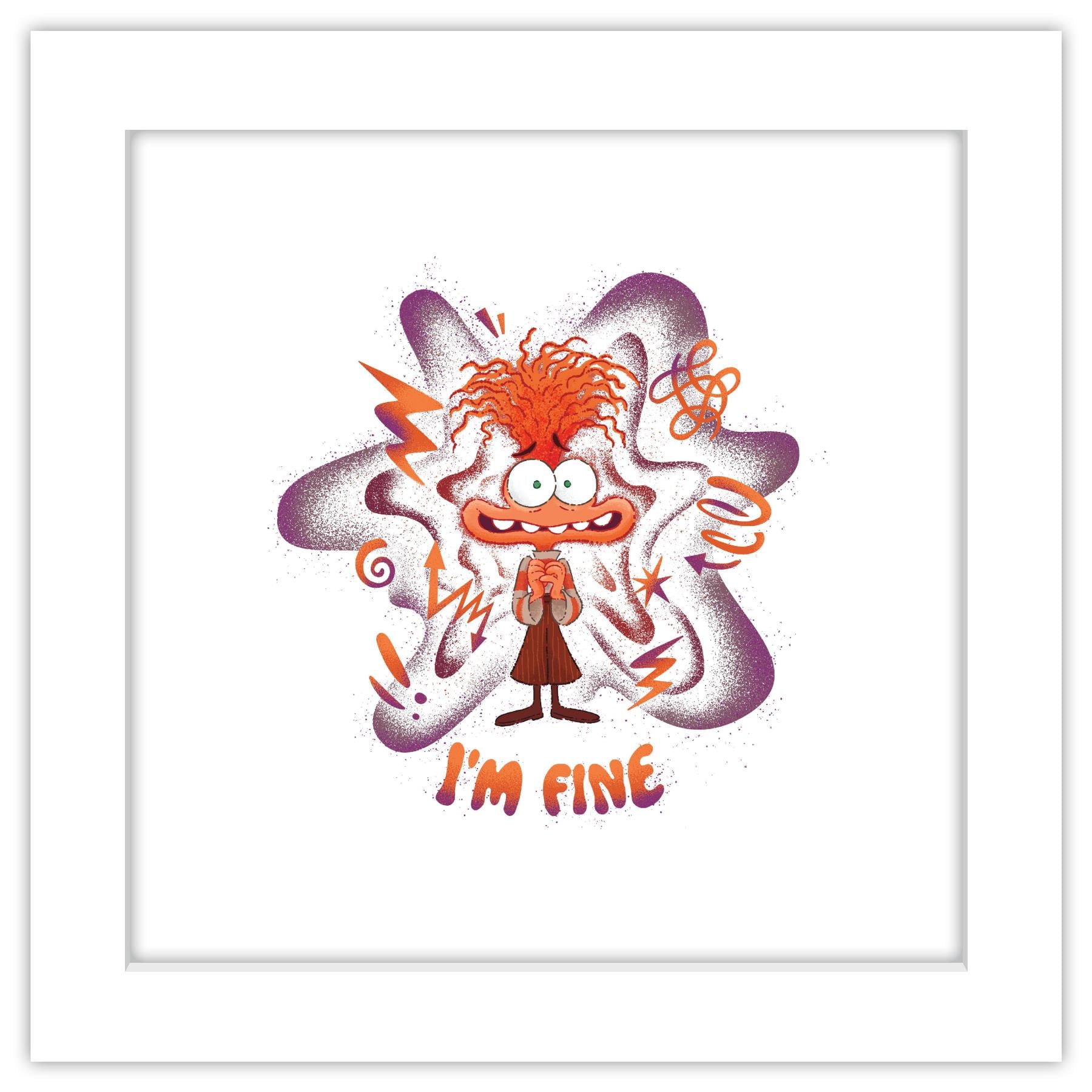 Gallery Pops Disney Inside Out 2 - Anxiety I'm Fine Wall Art, White ...