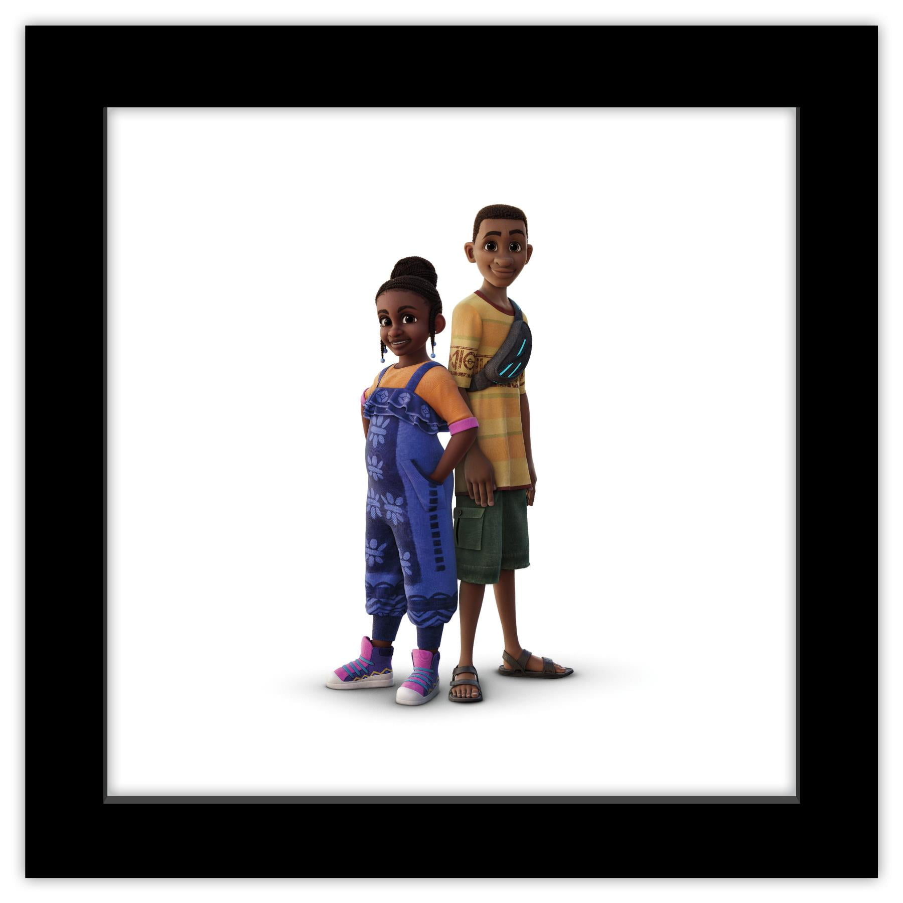 Gallery Pops Disney Iwájú - Tola and Kole Wall Art, Black Framed ...
