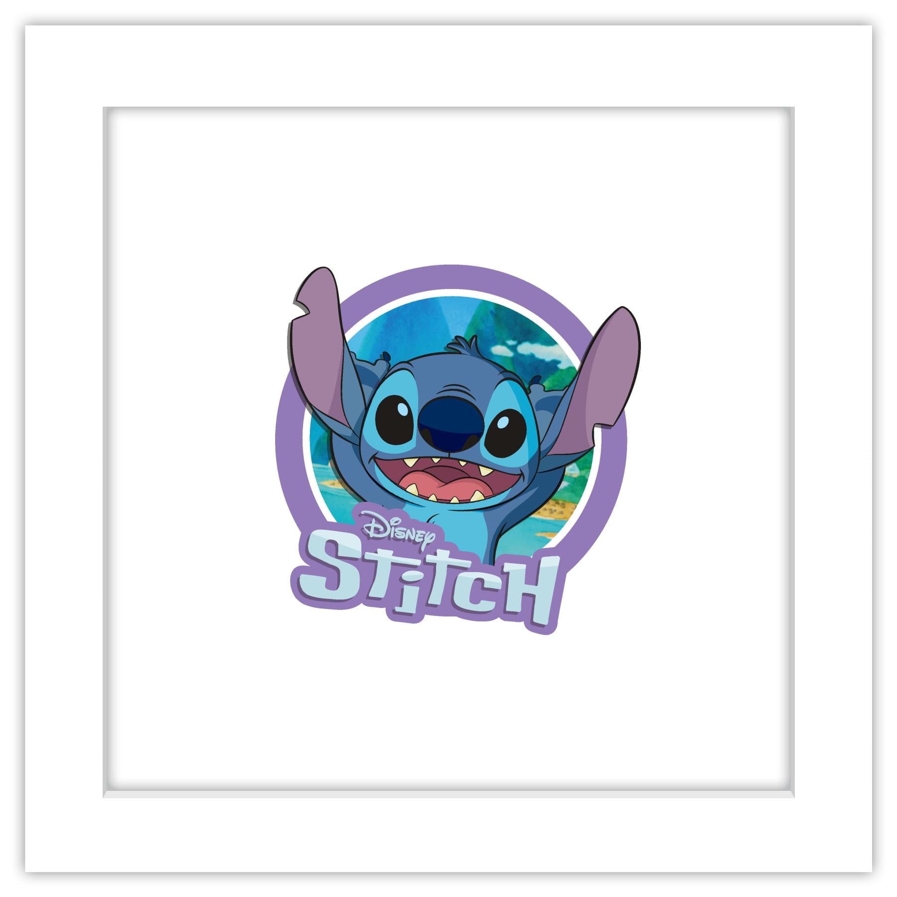 Gallery Pops Disney Lilo & Stitch - Stitch Badge Wall Art, White Framed ...