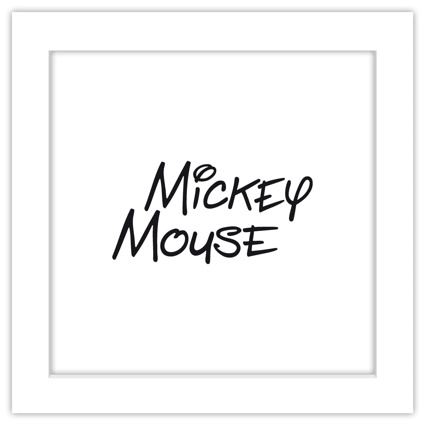 Gallery Pops Disney Mickey Mouse - Mickey Mouse Script Logo Wall Art, White Framed Version, 12 ...