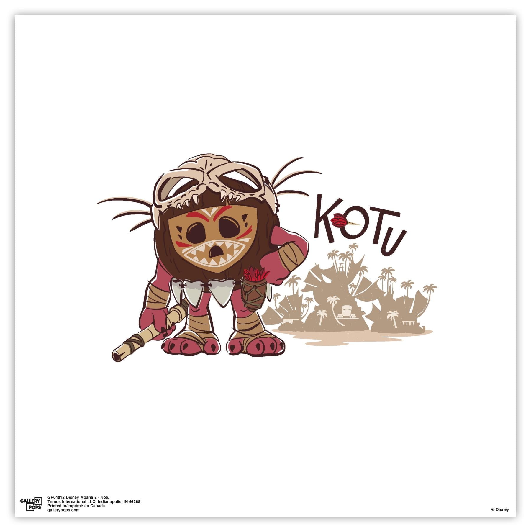 Gallery Pops Disney Moana 2 - Kotu Wall Art, Unframed Version, 12" x 12 ...