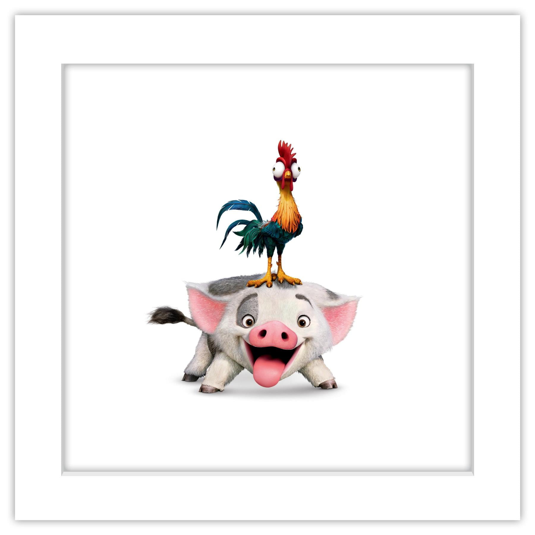 Gallery Pops Disney Moana - Hei Hei and Pua Wall Art, White Framed ...
