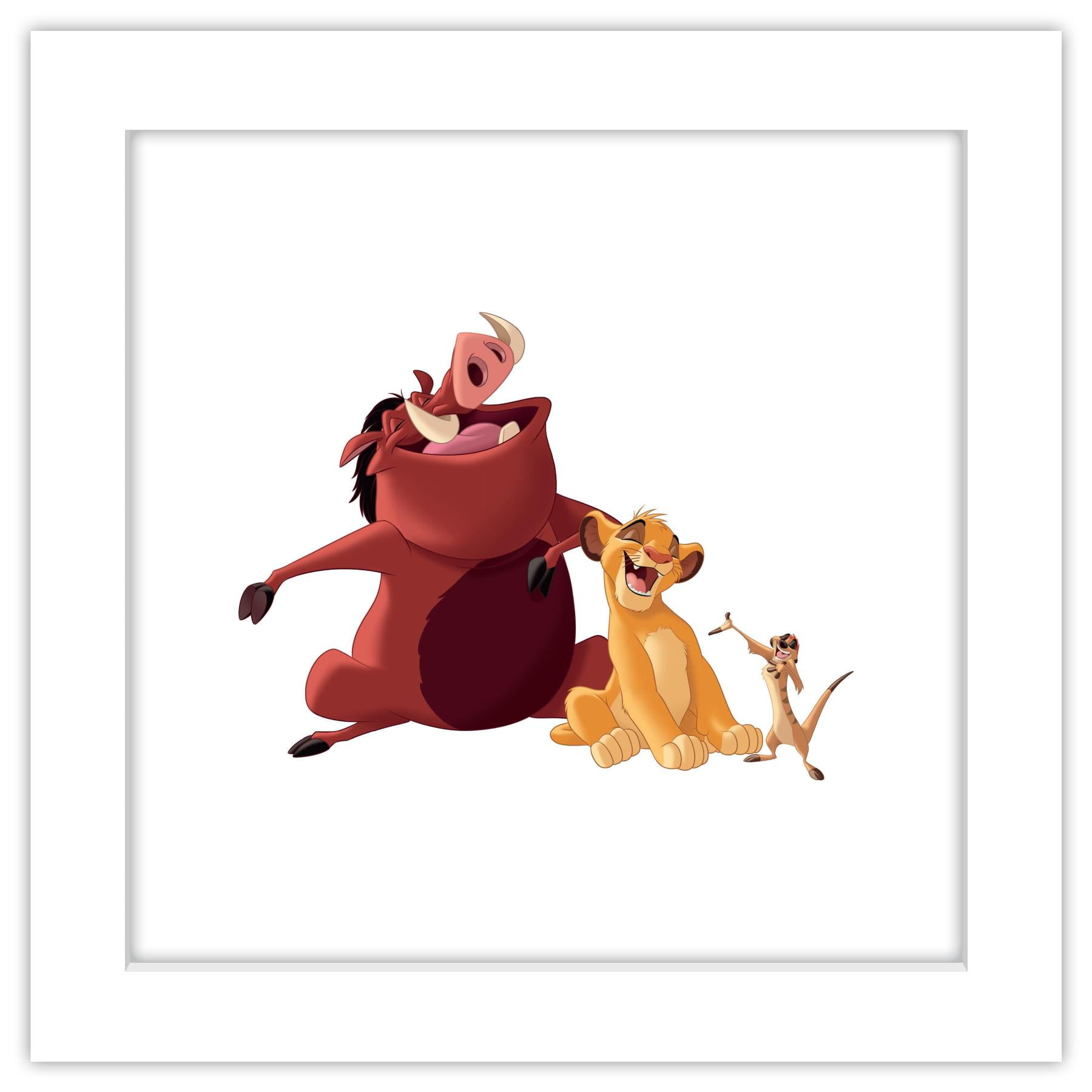 Gallery Pops Disney The Lion King - Pumbaa, Timon and Simba Wall Art, White Framed Version, 12 ...