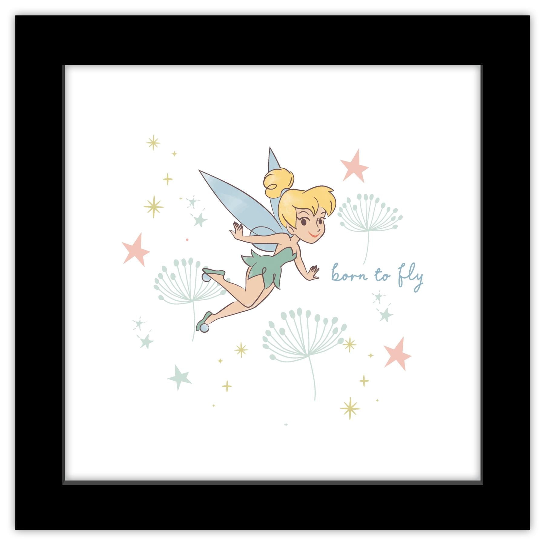 Gallery Pops Disney Tinker Bell - Born To Fly Wall Art, Black Framed ...