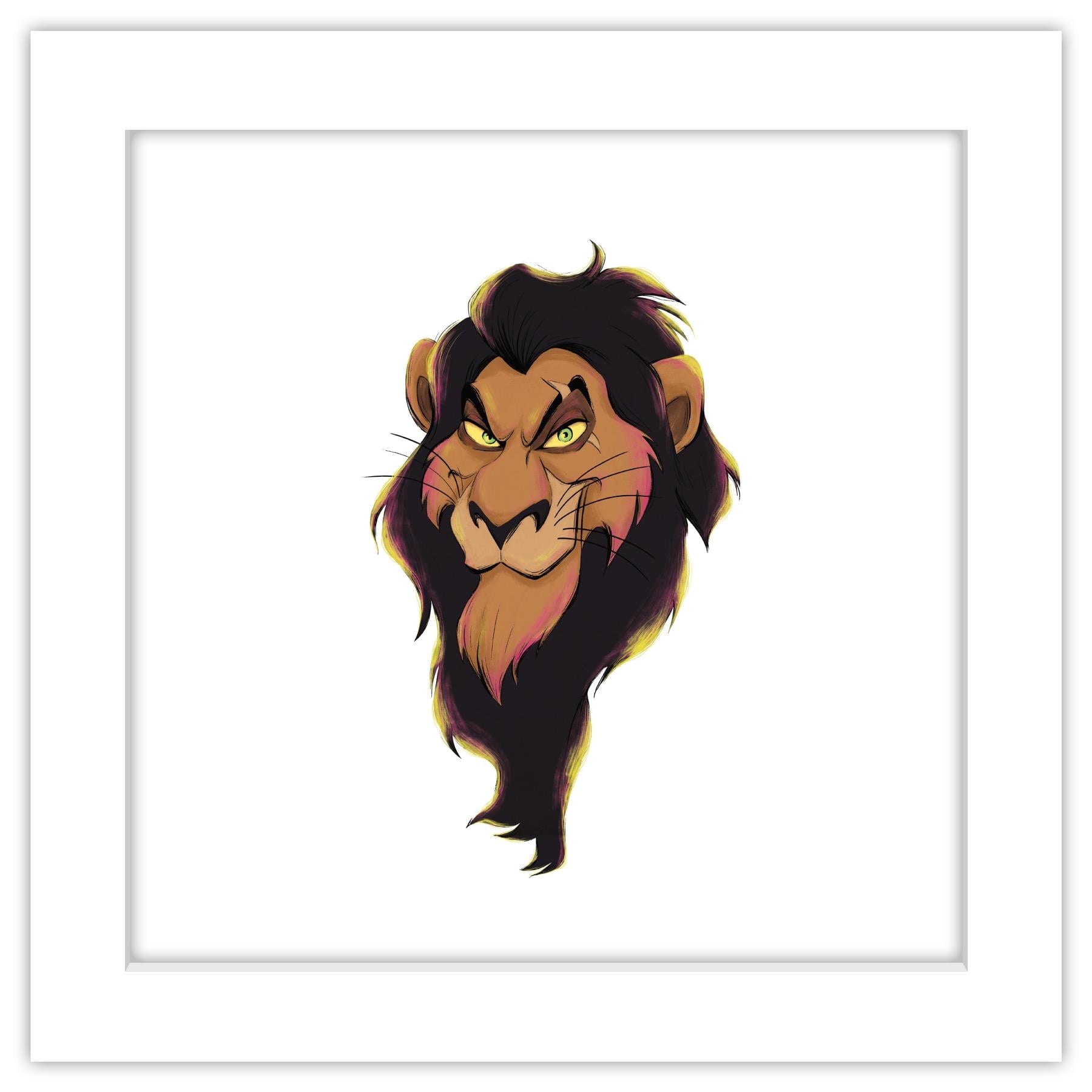 Gallery Pops Disney Villains - Scar Portrait Wall Art, White Framed ...