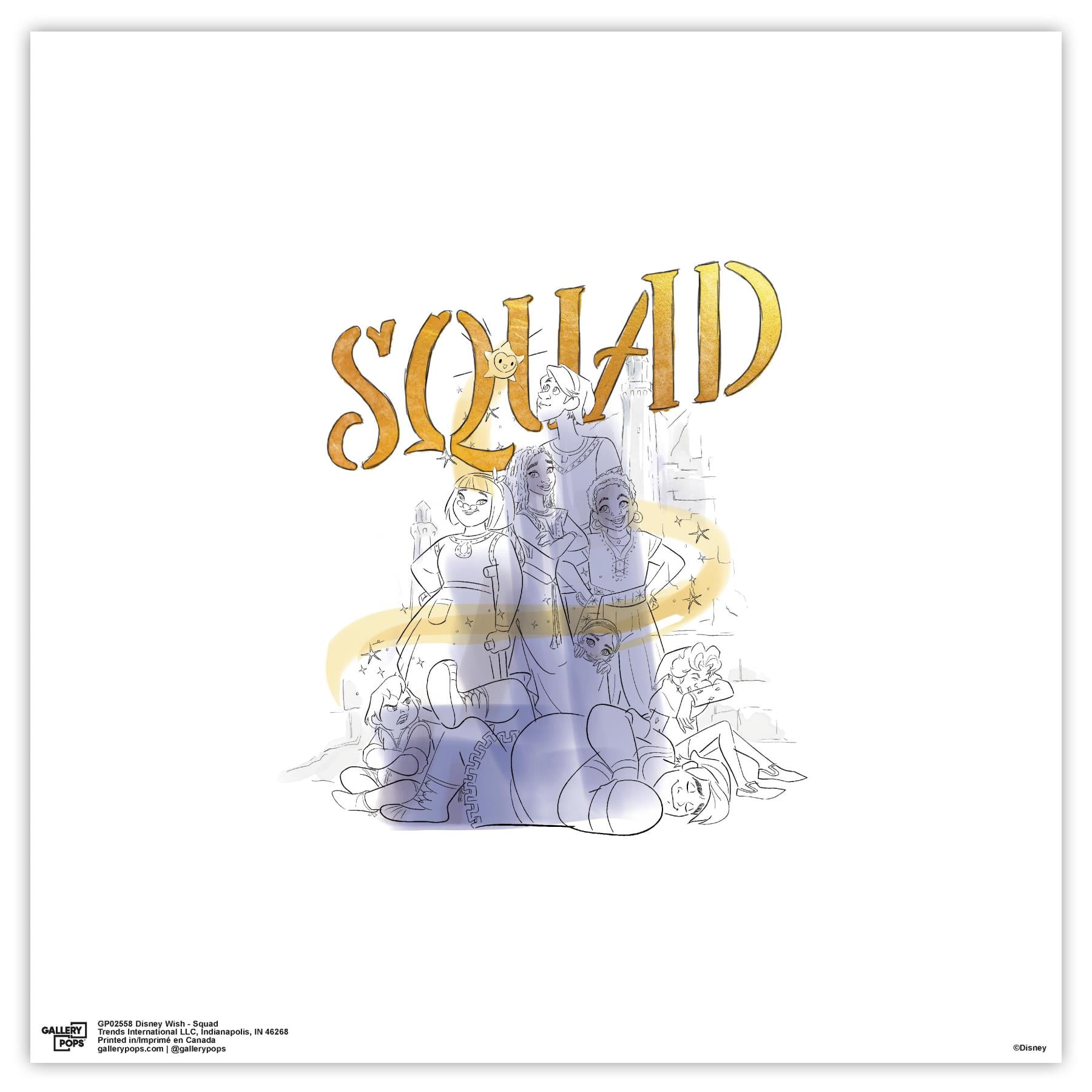 Gallery Pops Disney Wish Squad Wall Art Unframed Version 12 X 12