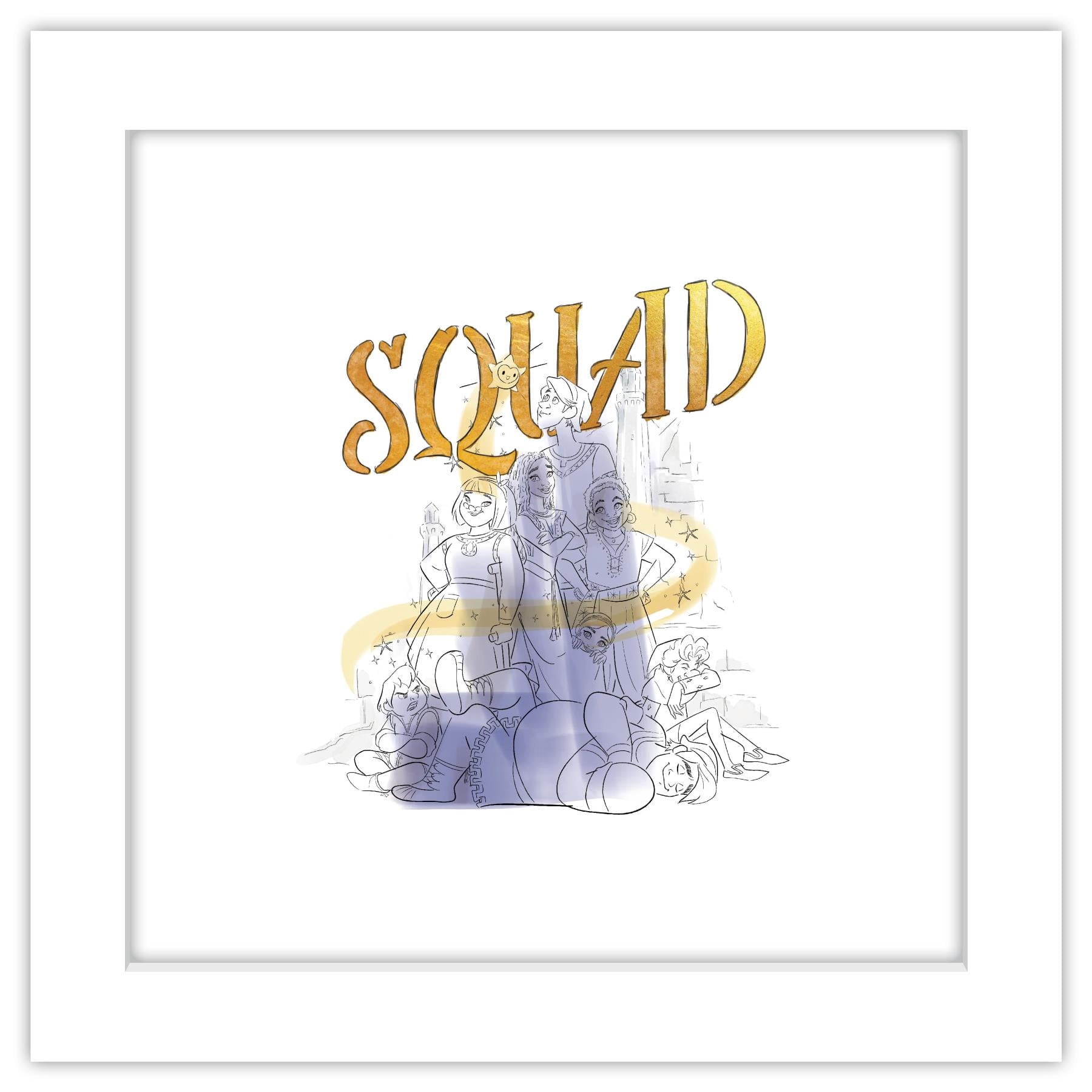 Gallery Pops Disney Wish - Squad Wall Art, White Framed Version, 12" x ...