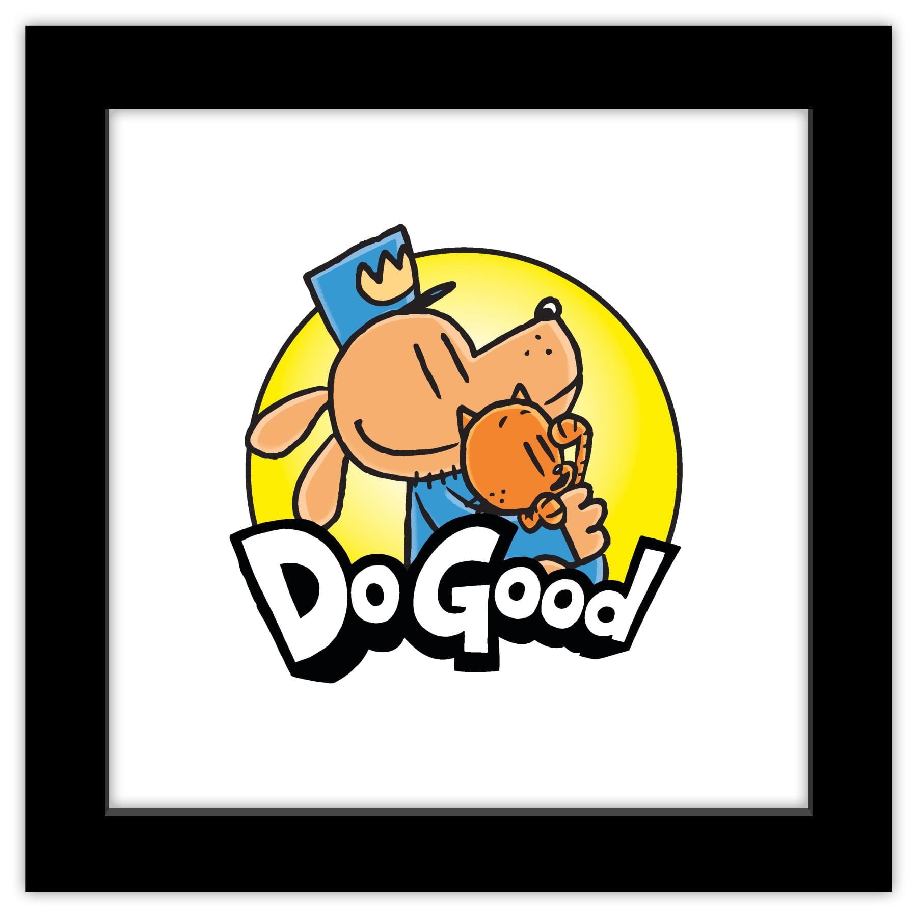 Gallery Pops Dog Man - Do Good Wall Art, Black Framed Version, 12" x 12 ...