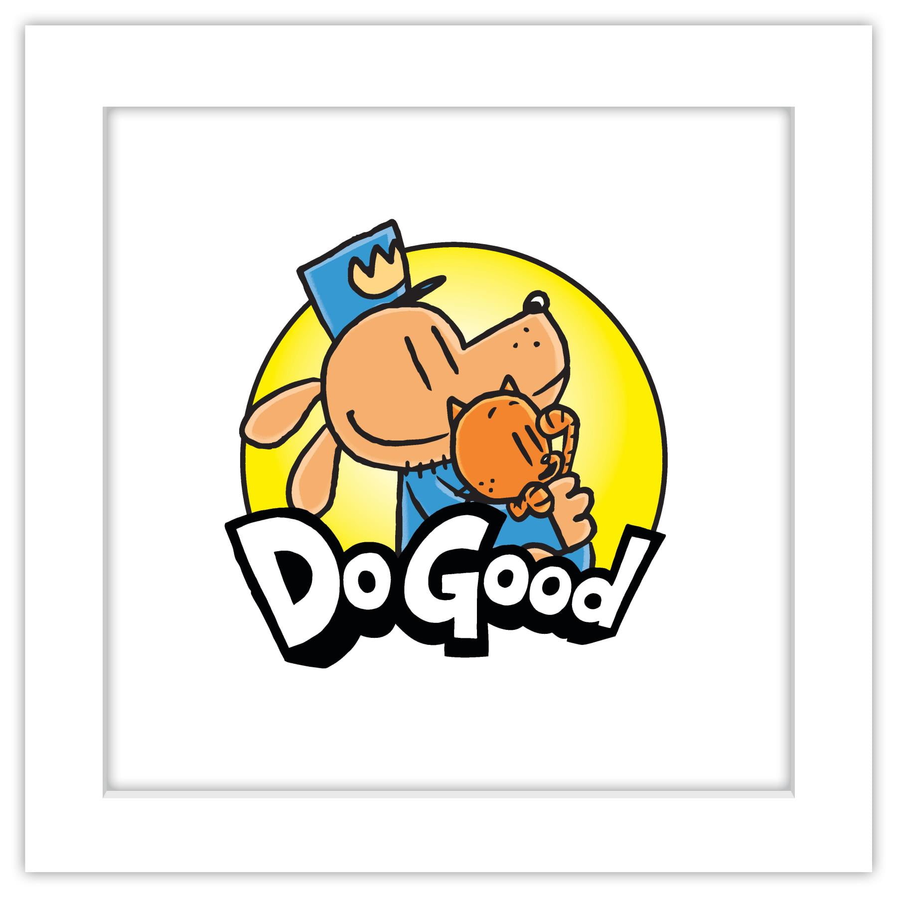 Gallery Pops Dog Man - Do Good Wall Art, White Framed Version, 12" x 12 ...