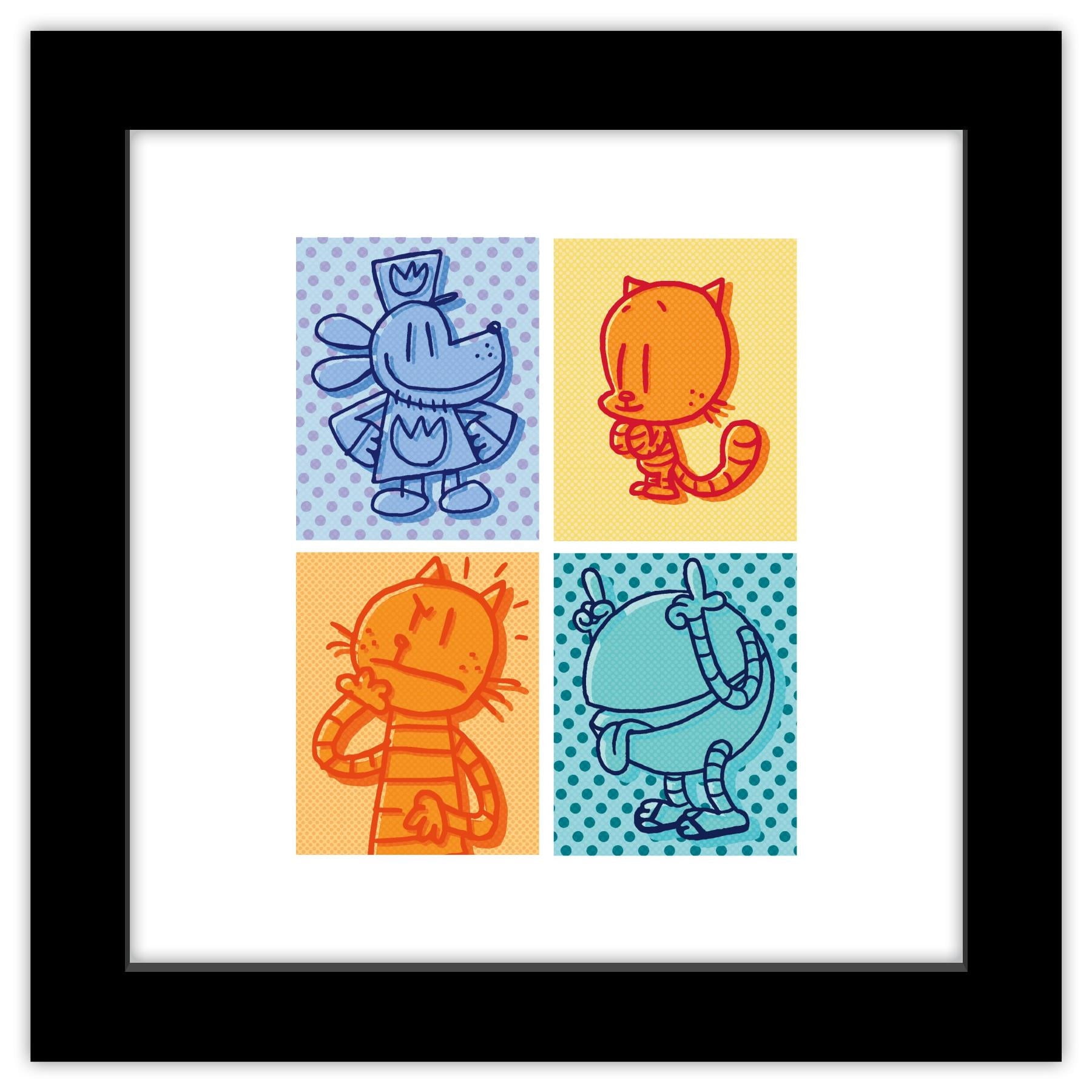 Gallery Pops Dog Man - Pop Art Character Panels Wall Art, Black Framed ...