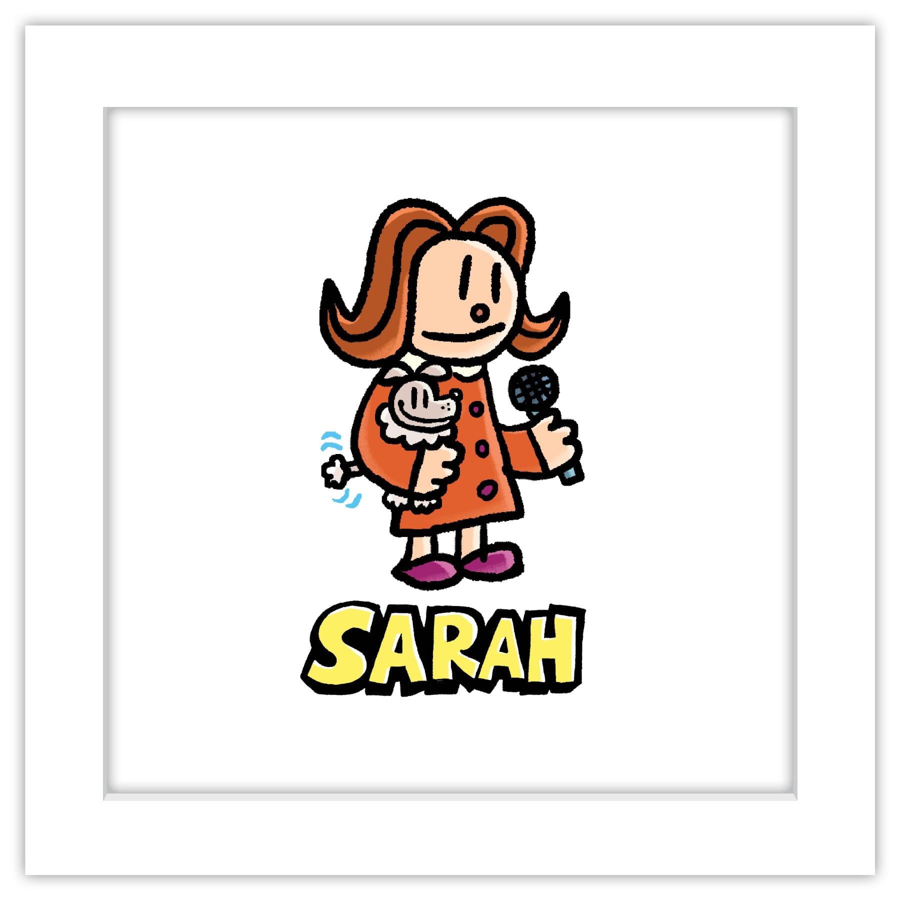 Gallery Pops Dog Man - Sarah Character Feature Wall Art, White Framed ...