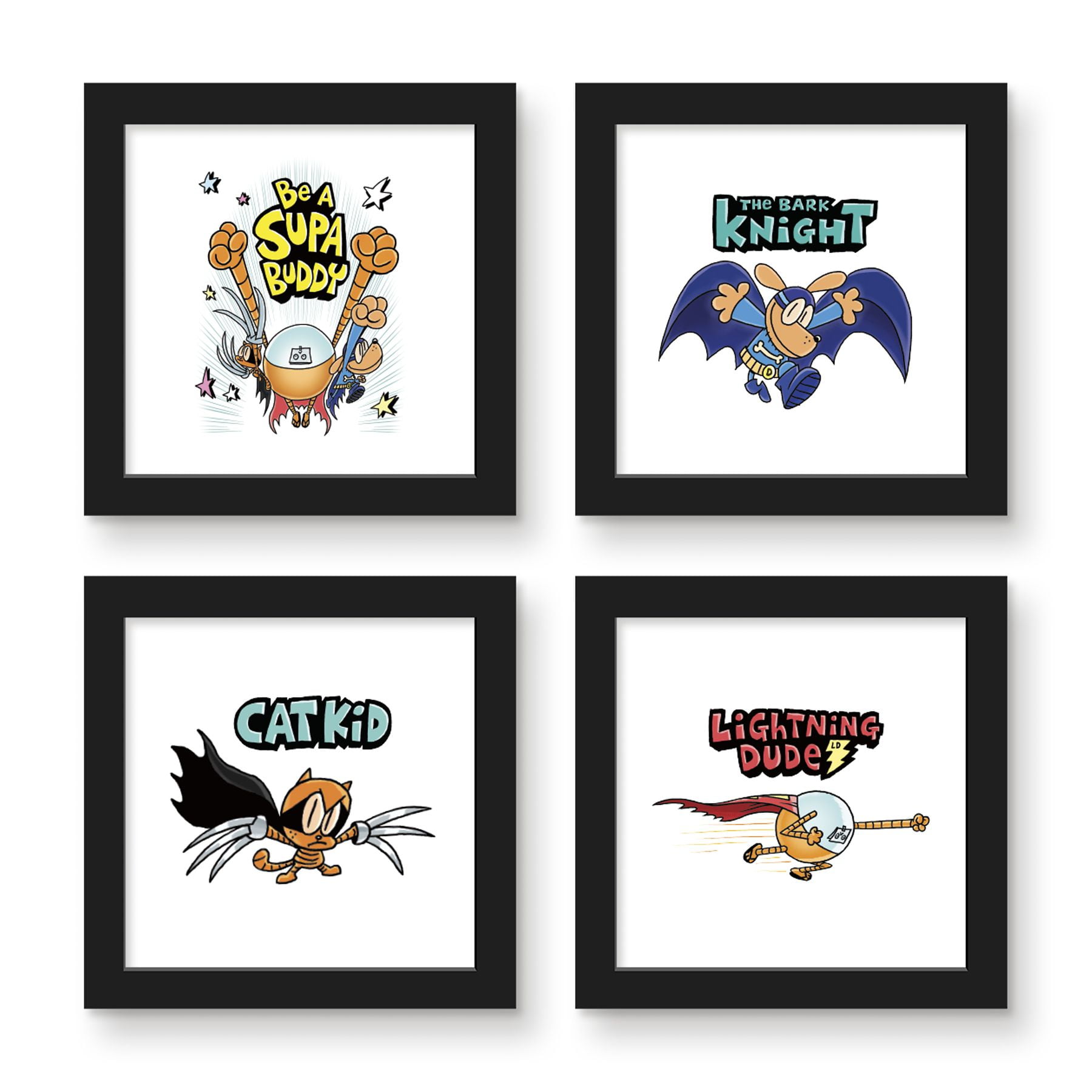 Gallery Pops Dog Man - Supa Buddies Wall Art Bundle (4-Pack) - Walmart.com