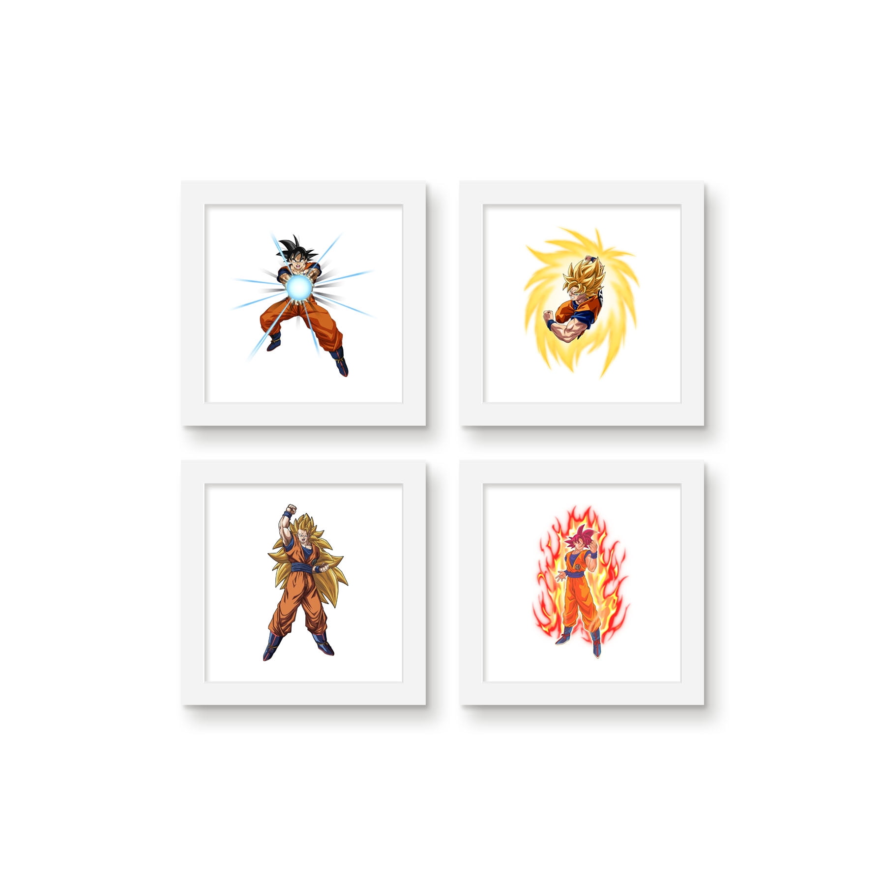 Gallery Pops Dragon Ball: Super - Goku Wall Art Bundle (4-Pack), White ...