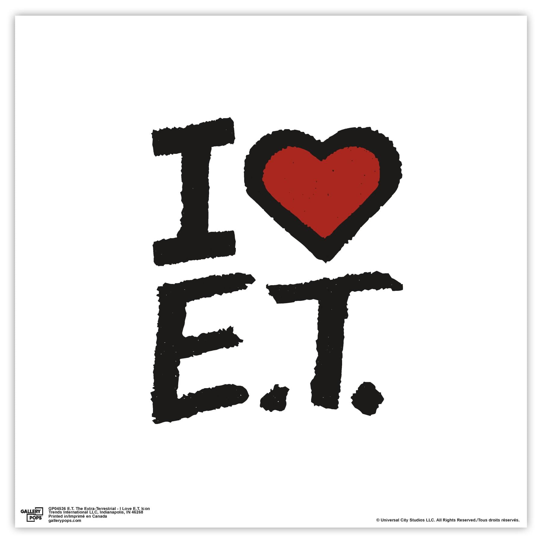 Gallery Pops E.T. The Extra-Terrestrial - I Love E.T. Icon Wall Art, Unframed Version, 12" x 12 ...