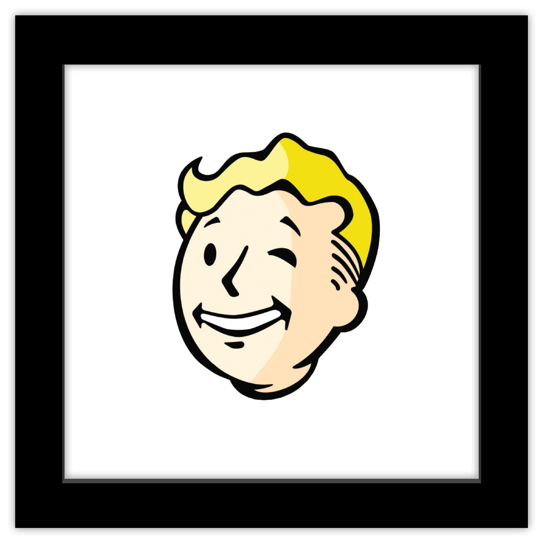 Gallery Pops Fallout 4 - Vault Boy Head Smile Wall Art, Black Framed ...
