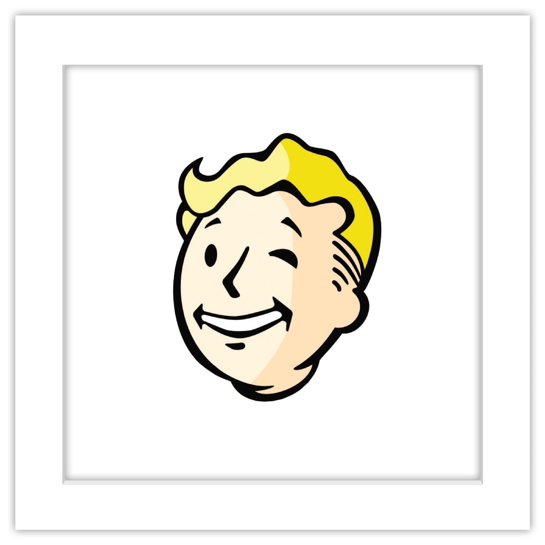 Gallery Pops Fallout 4 - Vault Boy Head Smile Wall Art, White Framed ...