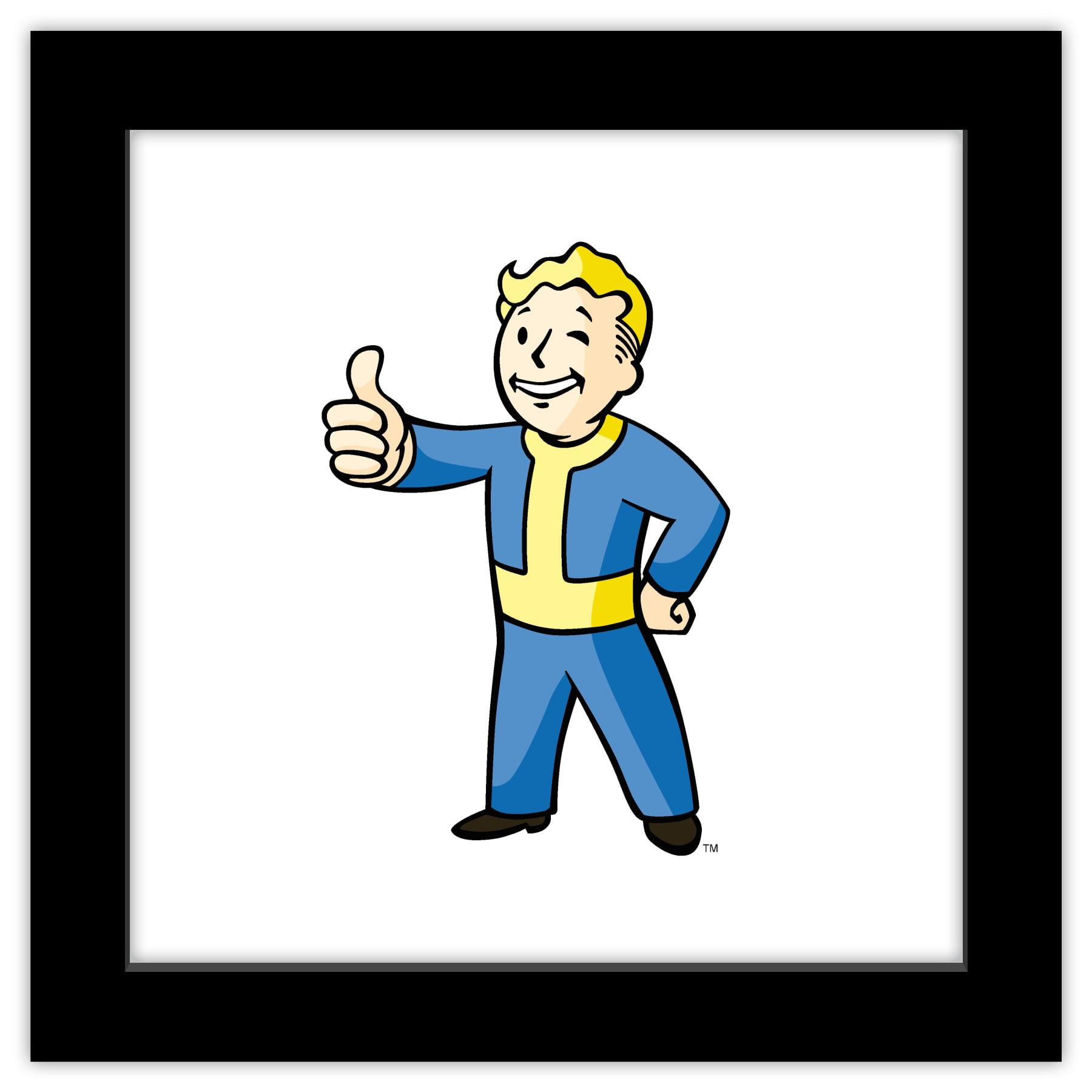 Gallery Pops Fallout 4 - Vault Boy Thumbs Up Wall Art, Black Framed ...