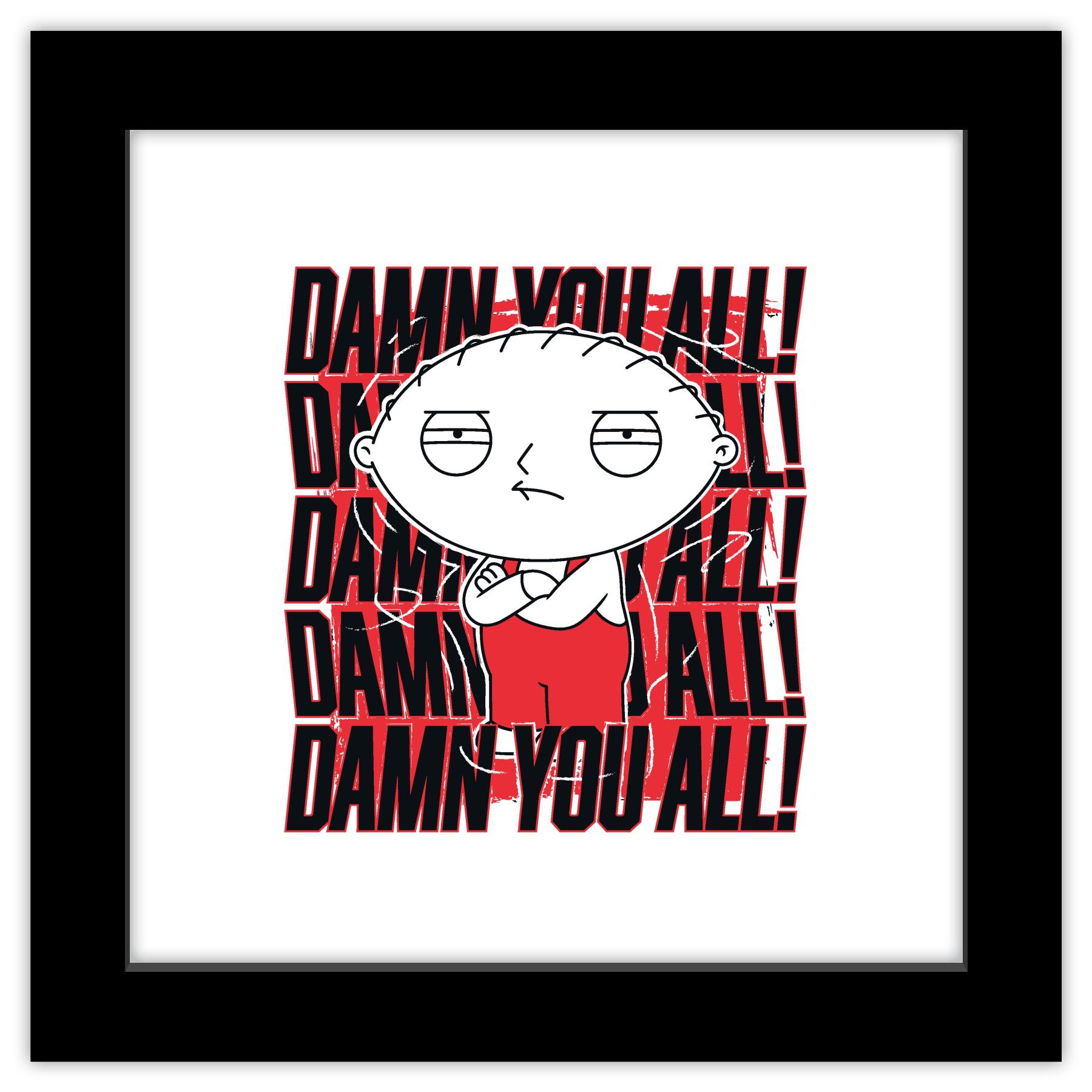 Gallery Pops Family Guy - Damn You All Stewie Griffin Wall Art, Black ...