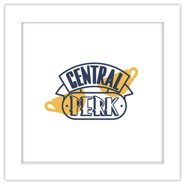 Gallery Pops Friends - Central Perk Logo Graphic Wall Art, White Framed ...