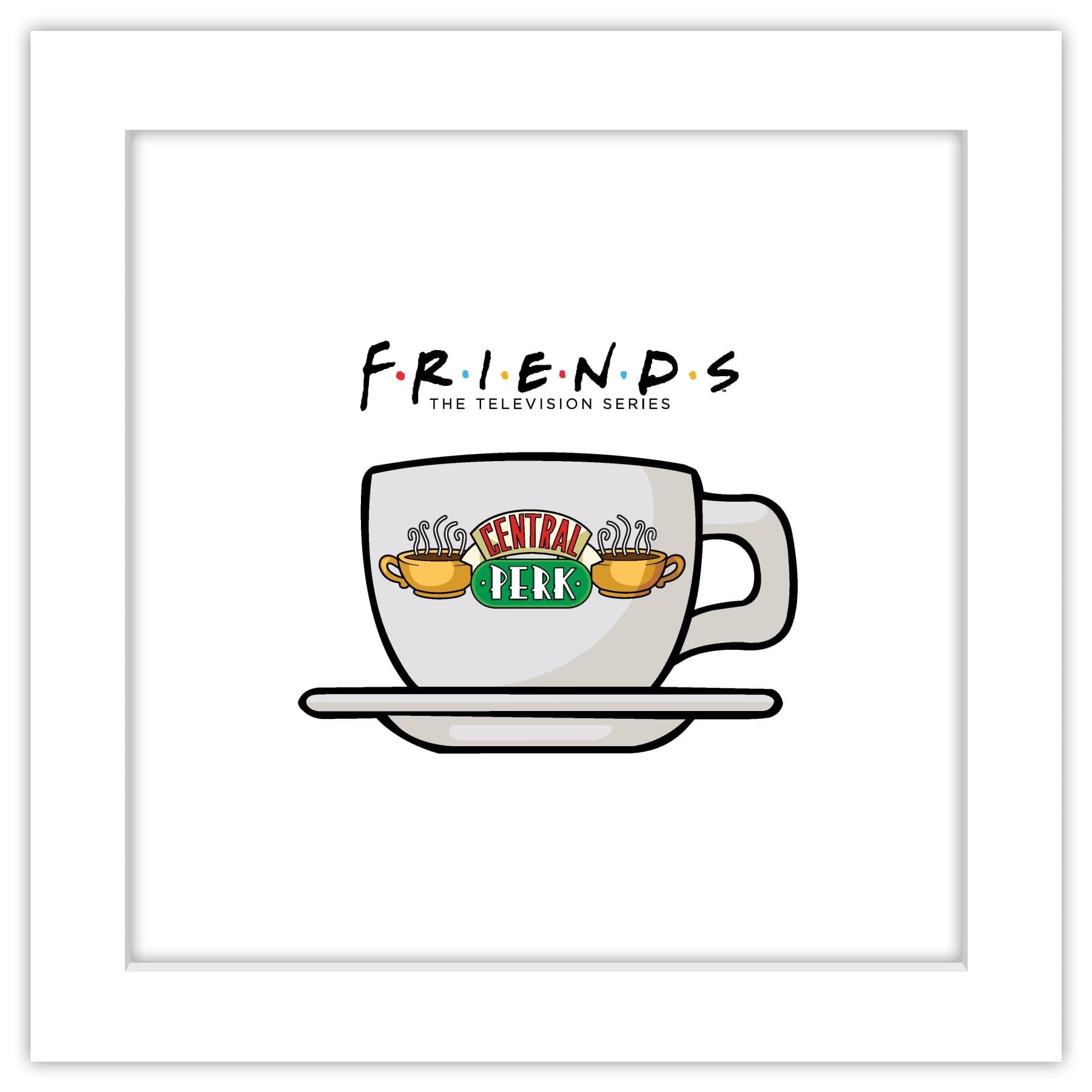 Gallery Pops Friends - Central Perk Logo Wall Art, White Framed Version ...