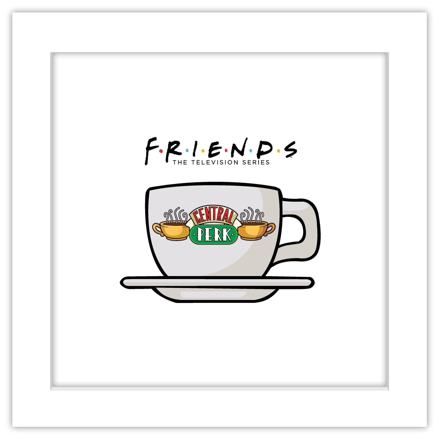 Gallery Pops Friends - Central Perk Logo Wall Art, White Framed Version ...