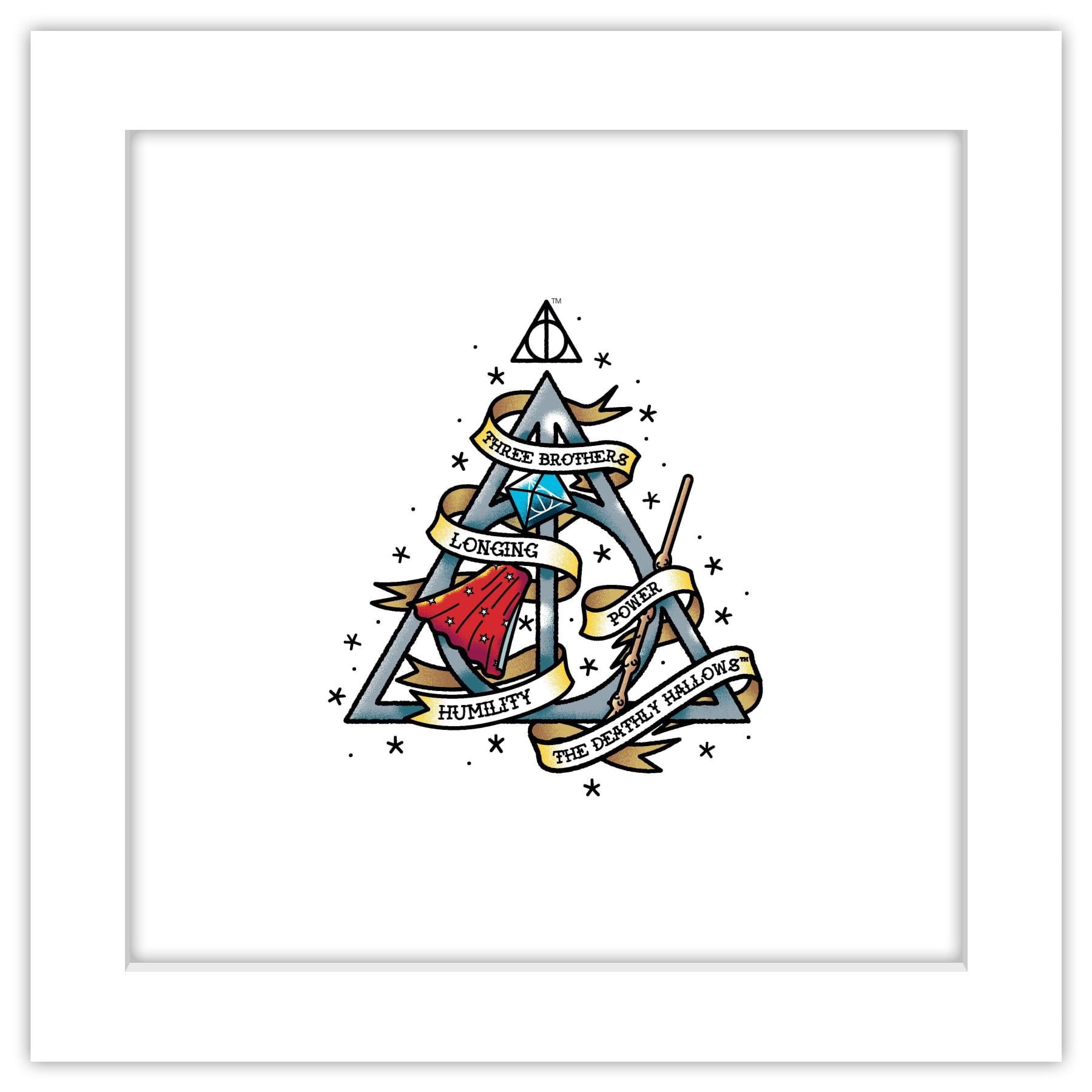 Gallery Pops Harry Potter - Deathly Hallows Tattoo Art Wall Art, White ...