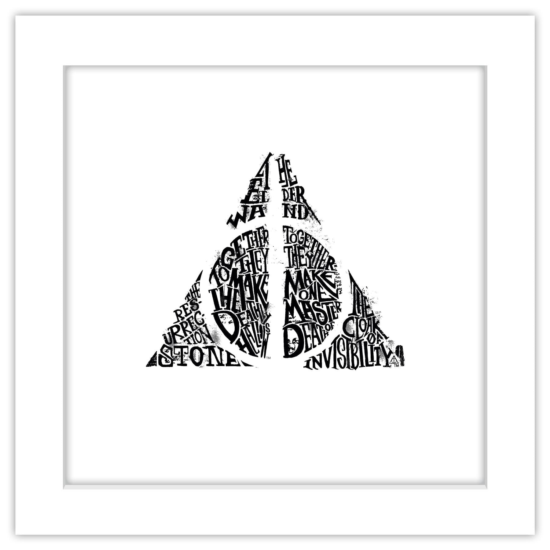 Gallery Pops Harry Potter - Deathly Hallows Word Art Wall Art, White ...