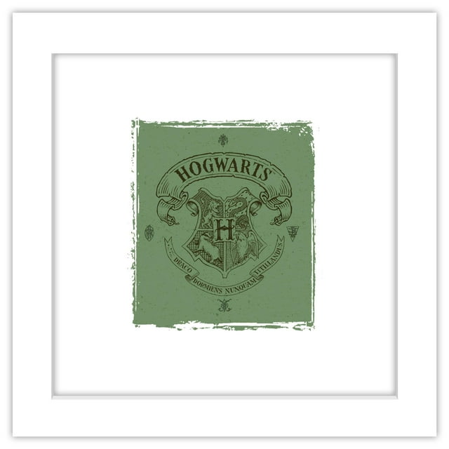 Gallery Pops Harry Potter - Hogwarts Crest Stamp Wall Art, White Framed ...