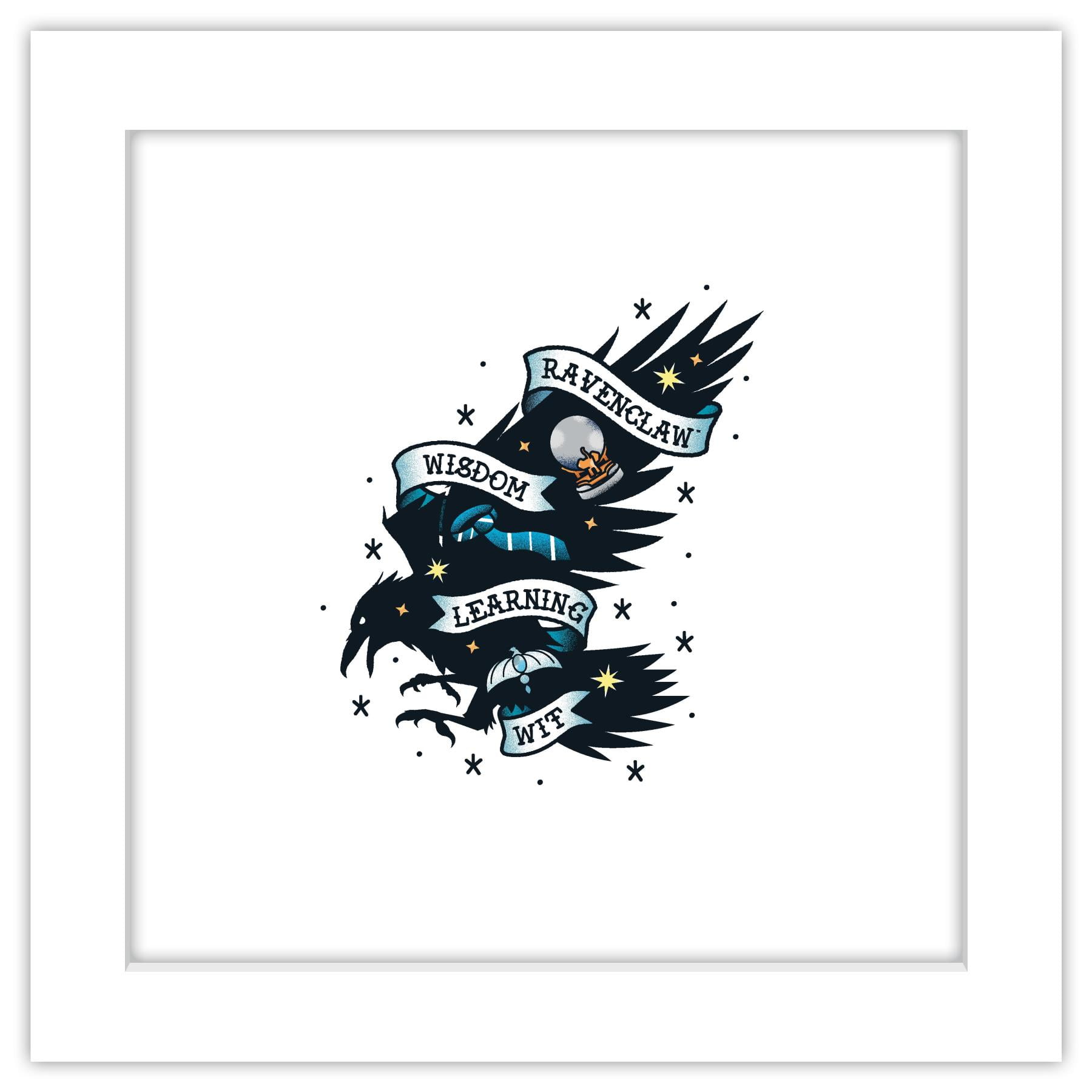 Gallery Pops Harry Potter - Ravenclaw Tattoo Art Wall Art, White Framed ...