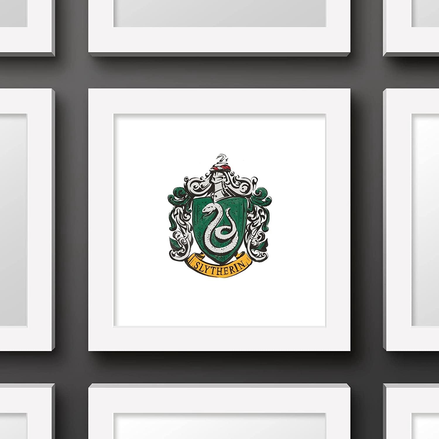 Gallery Pops Harry Potter - Slytherin Crest Scroll Wall Art, White ...