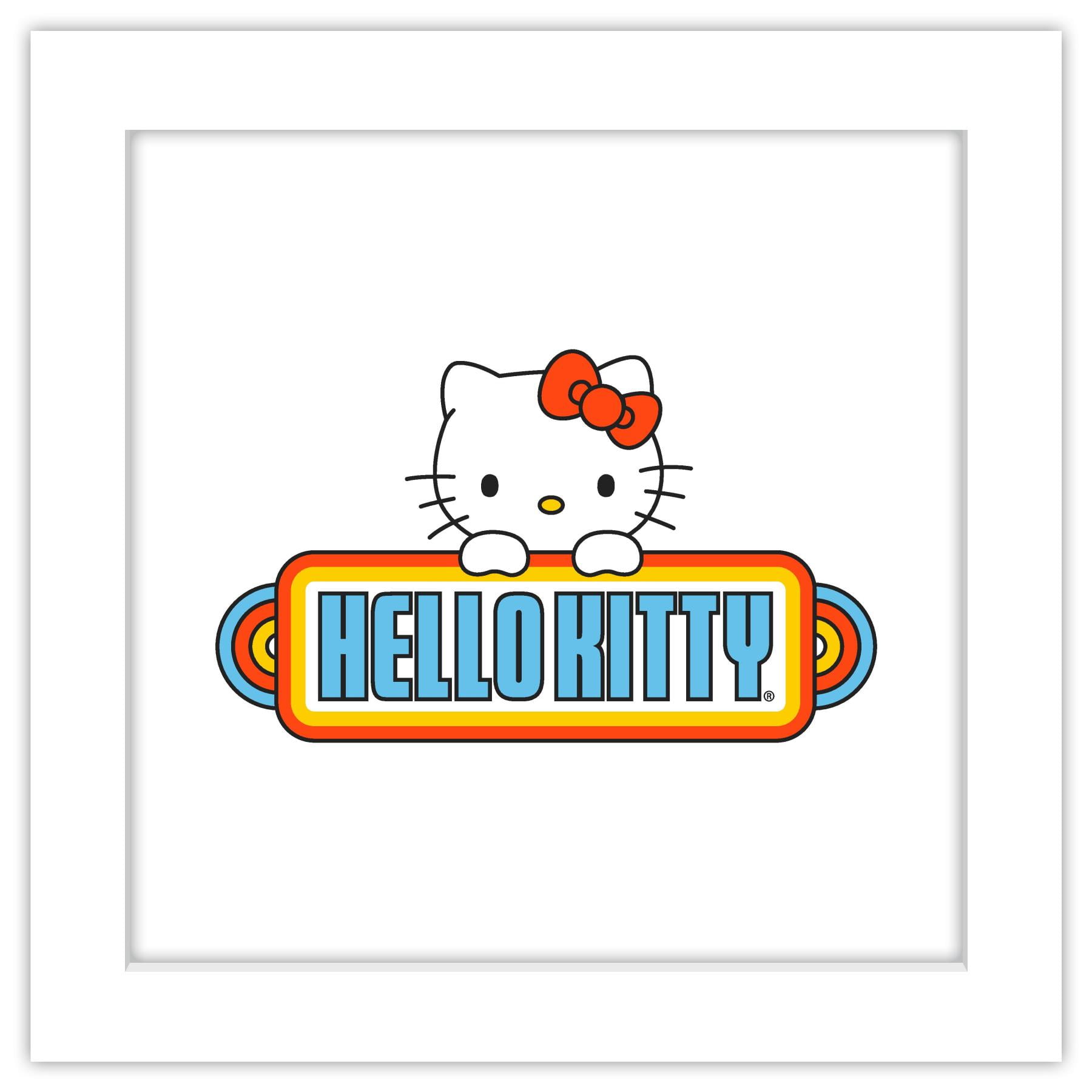 Gallery Pops Hello Kitty - Retro Kitty Logo Wall Art, White Framed ...