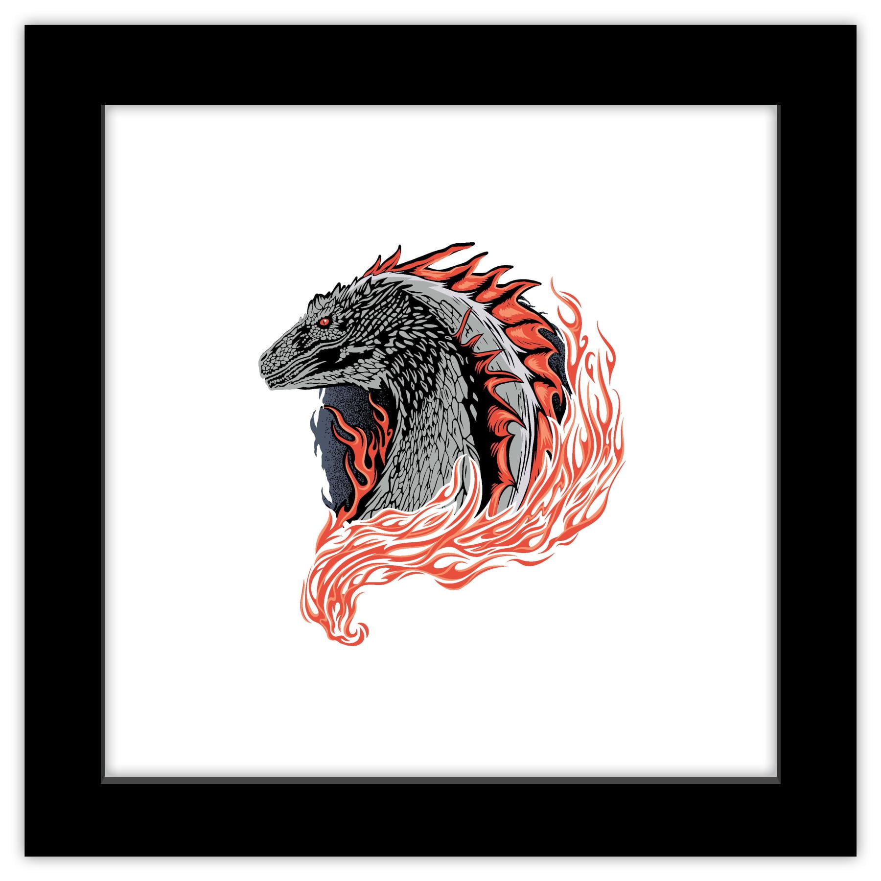Gallery Pops House of the Dragon - Dragon Flame Wall Art, Black Framed ...