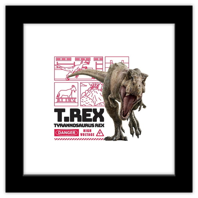Gallery Pops Jurassic World - T. Rex Warning Sign Wall Art, Black ...