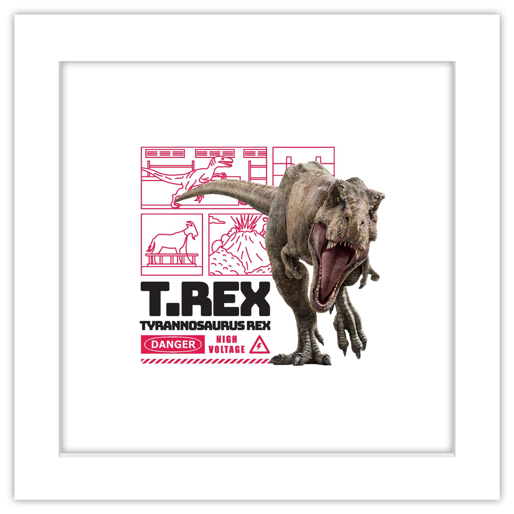 Gallery Pops Jurassic World - T. Rex Warning Sign Wall Art, White ...